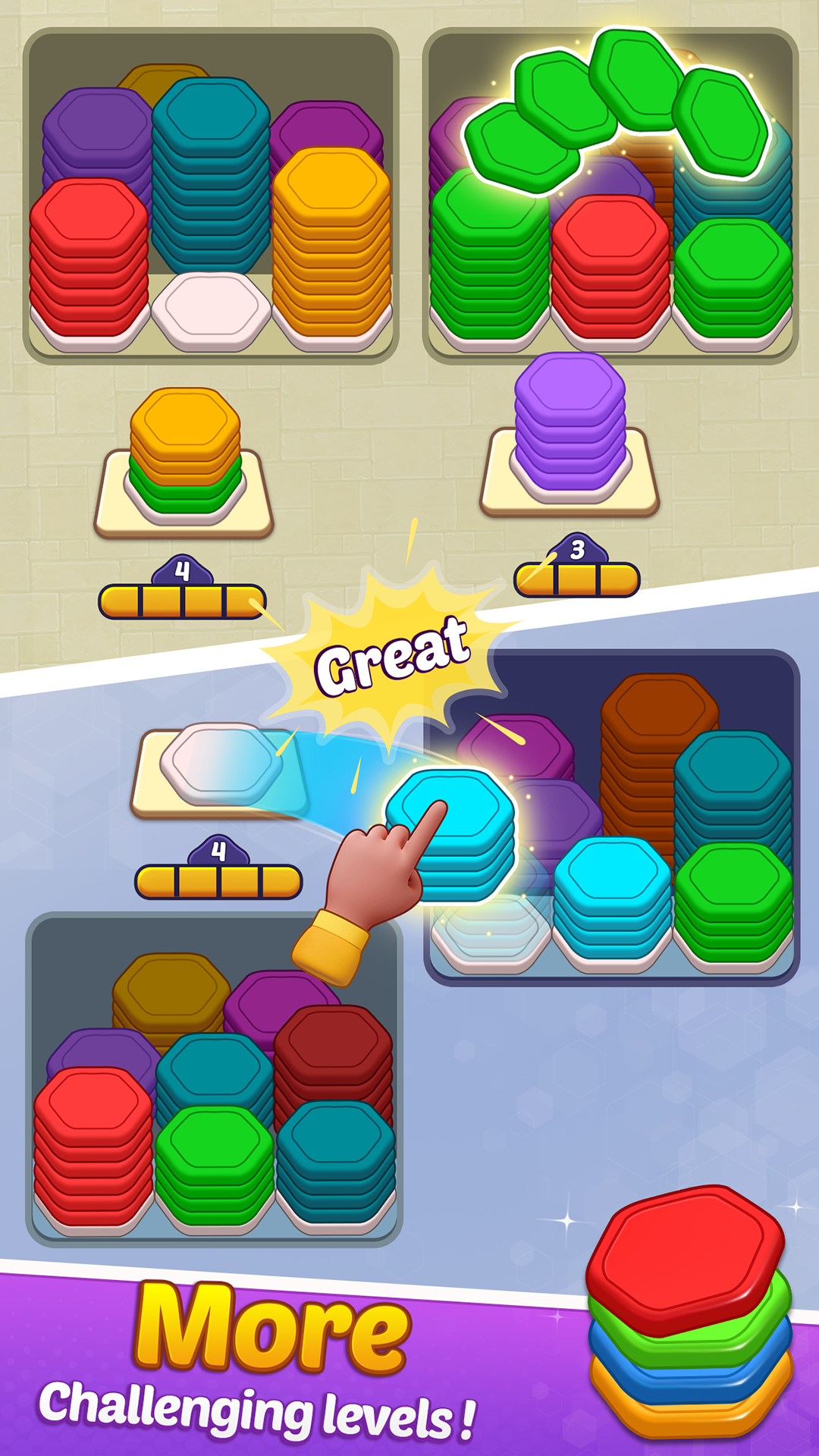 Hexa Stack - Sorting Puzzle 3D - App on Amazon Appstore