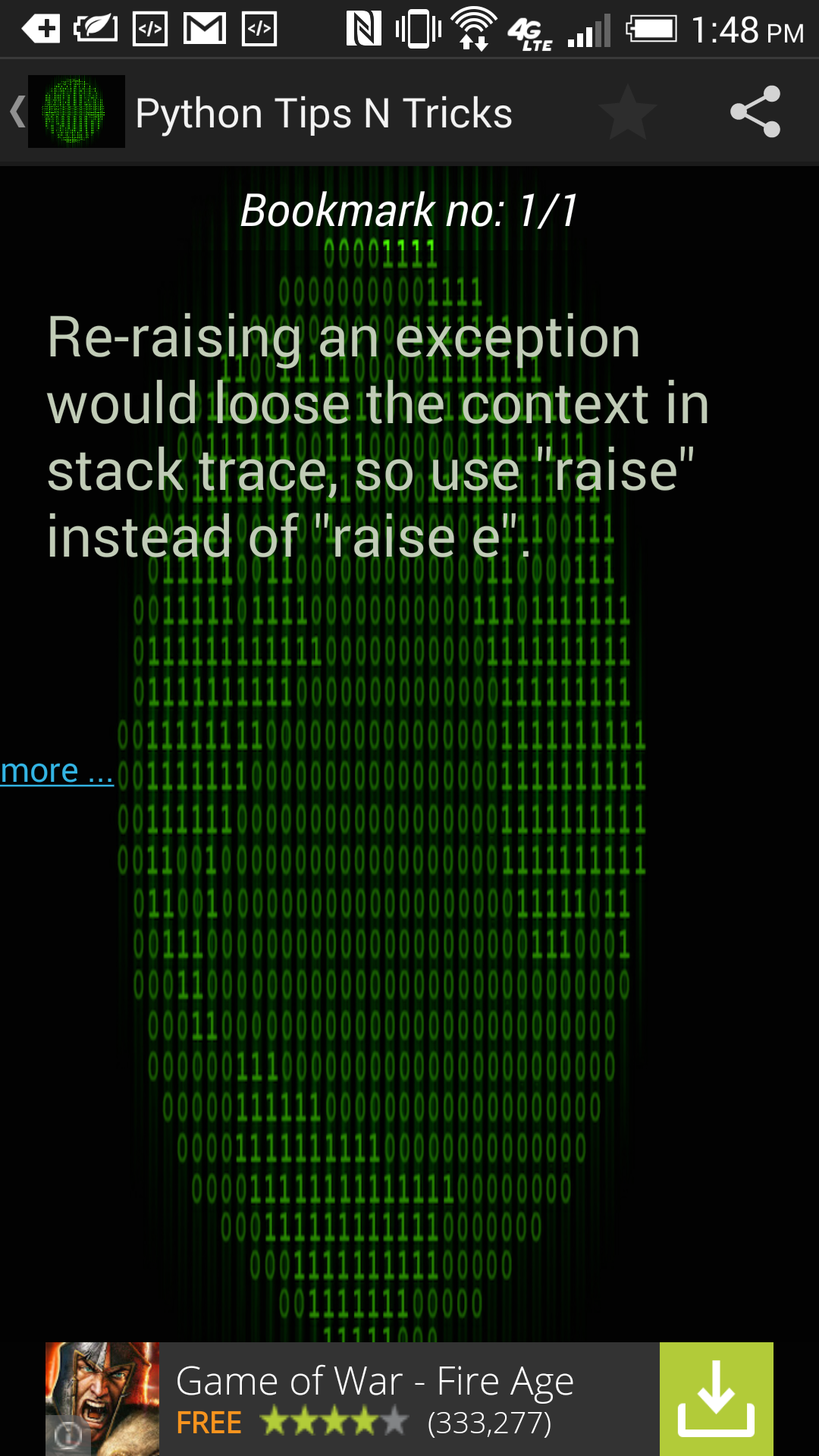 Aplicación Python Tips N Tricks en Amazon Appstore