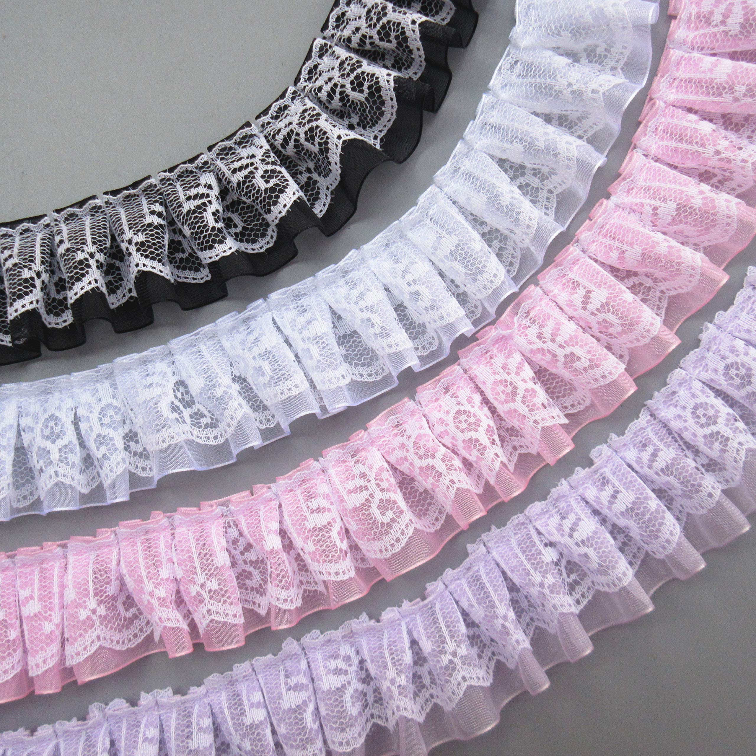 Ruffled Lace Trim 10 Yard Organza Ruffle Lace Trim - Vintage Pleated ...