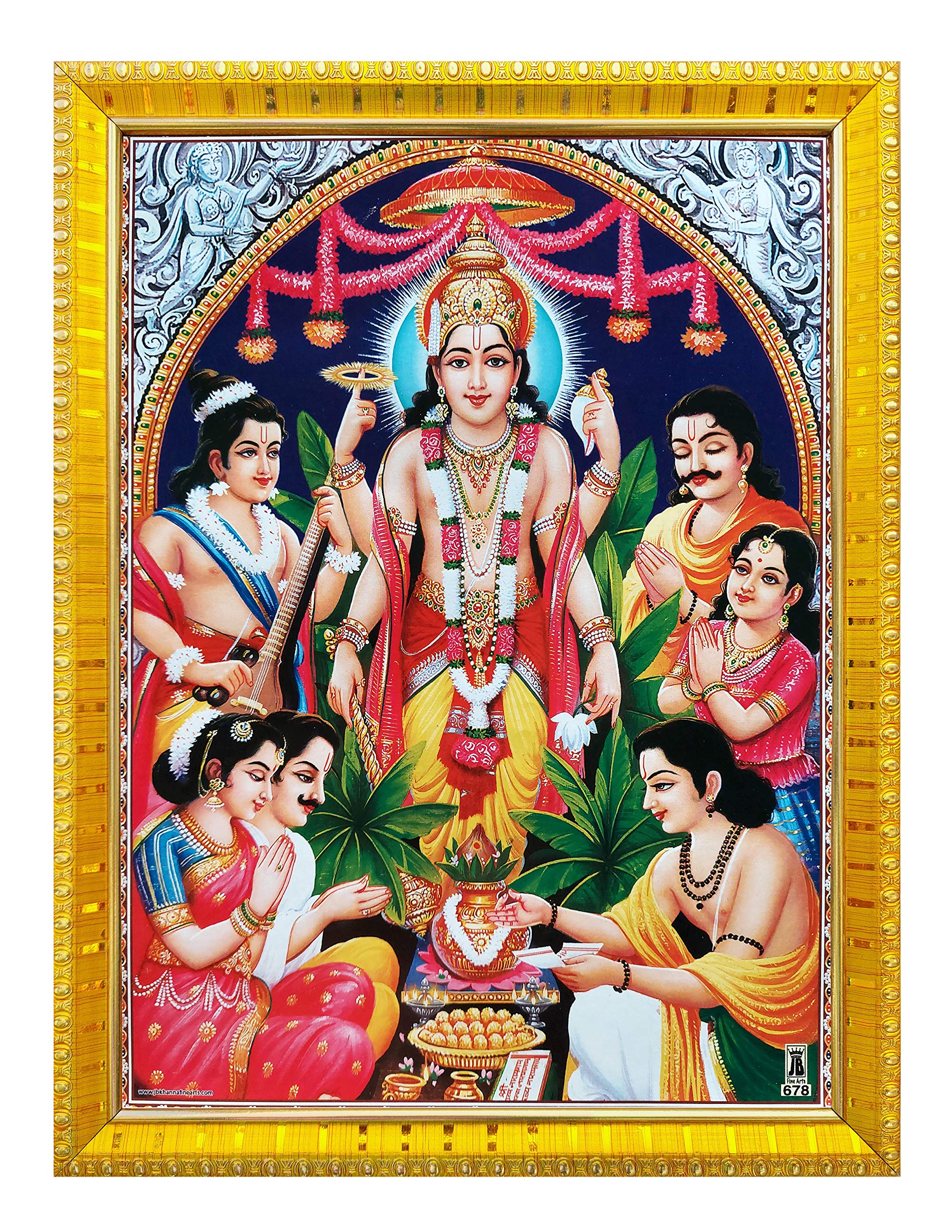 Koshtak Sri Satyanarayan Swamy Giving Blessing Photo Frame With Glossy ...