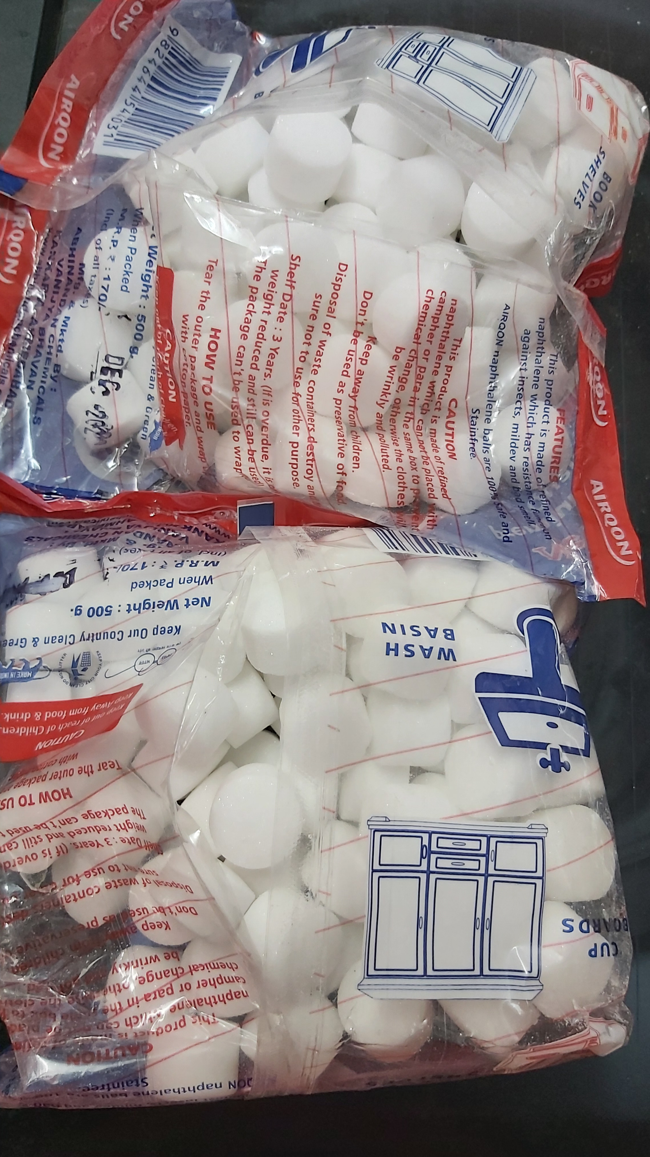 Airqon Napthalene Balls White 500 Gms- Naptha Powder : Amazon.in: Home ...