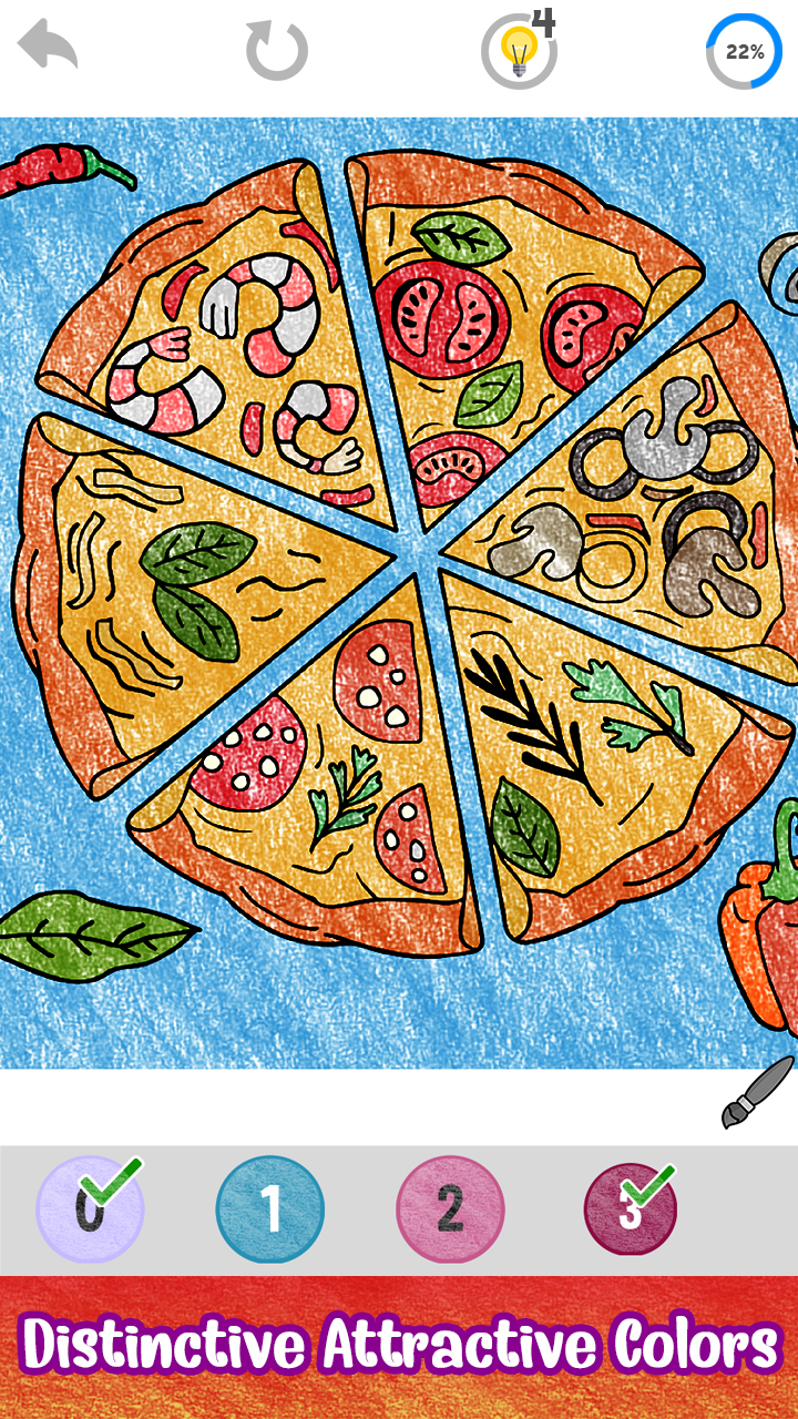 Food Color by Number - Grownups Paint + Glitter + Crayon + Oil Paint ...