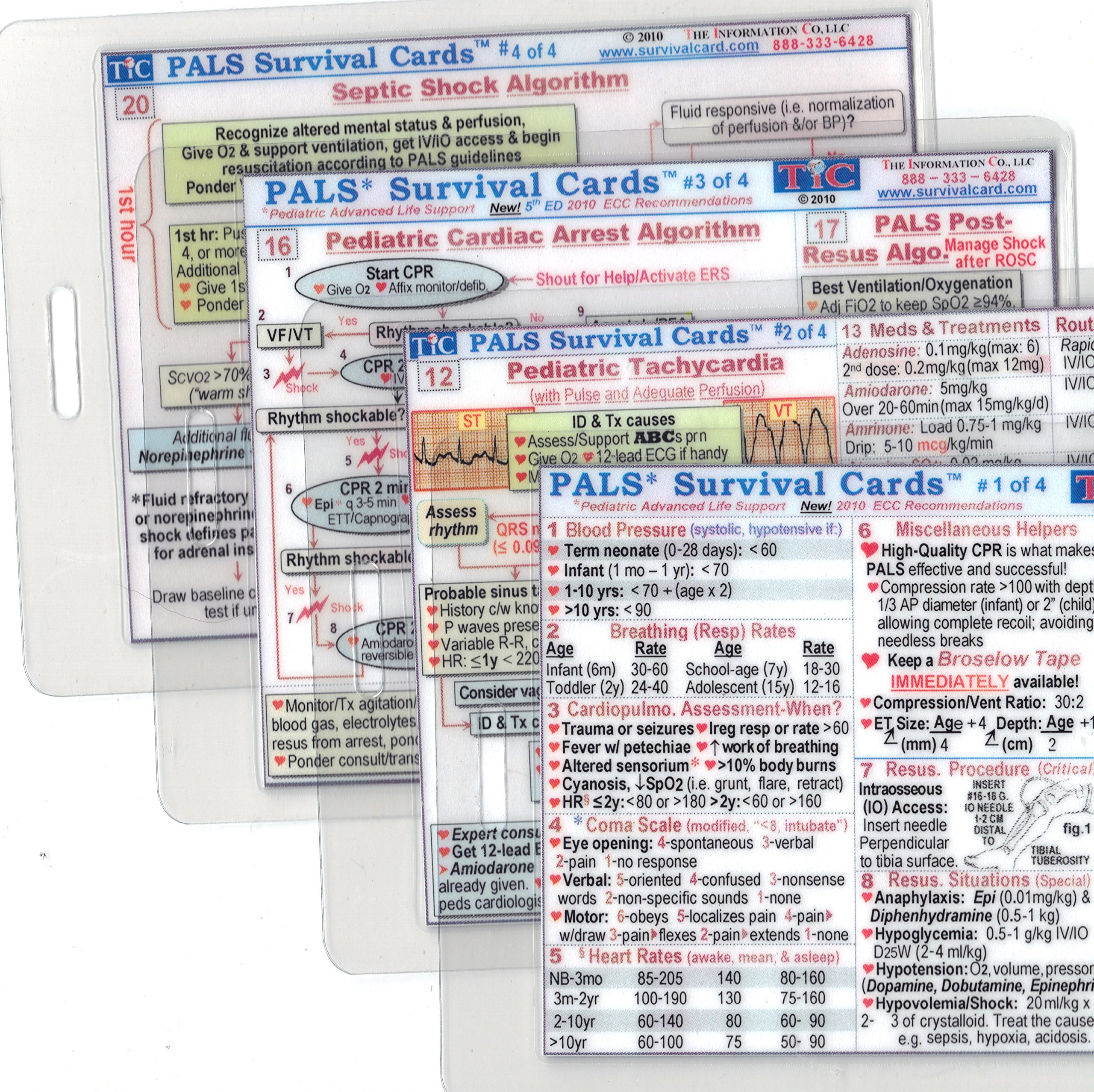 PALS (Pediatric Advanced Life Support) Survival Card Quick Reference ...