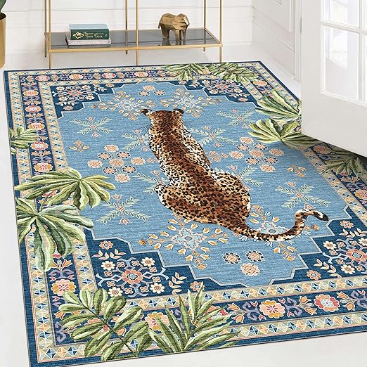 Amazon.com: WARM HAVEN Eclectic Rug, Cheetah Area Rug 4x6 Leopard Print ...