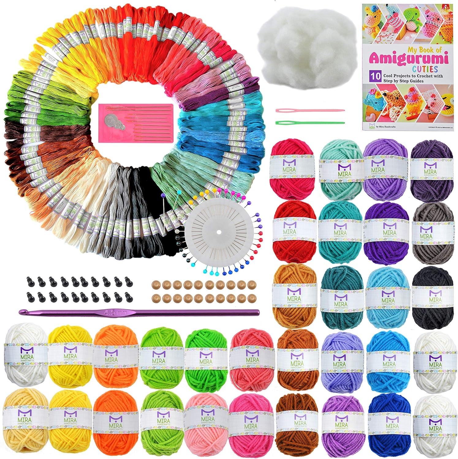 Amazon.com: Mira Handcrafts Embroidery Floss Threads, Amigurumi Crochet ...