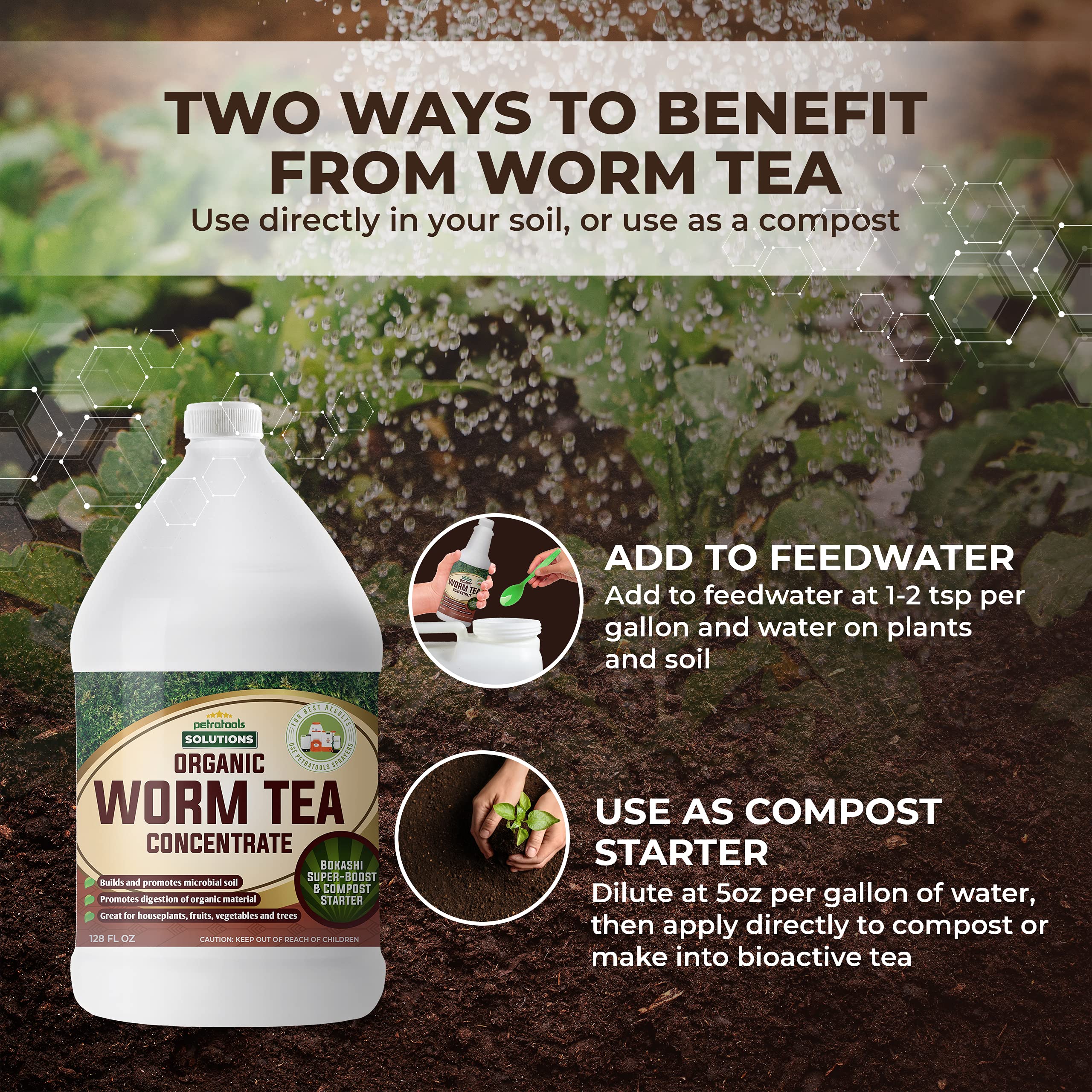 Worm Tea for Gardening Soil, Worm Tea Fertilizer Liquid - Organic Worm Castings, Earthworm ...