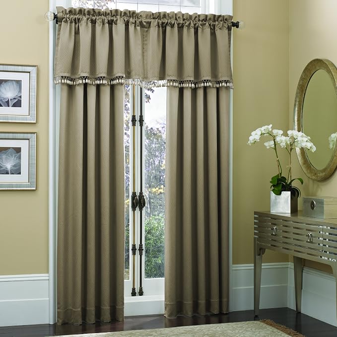 Amazon.com: Croscill Pebble Straight Valance, 50 by 18-Inch, Chocolate ...