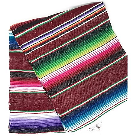 Amazon.com: Large Authentic Mexican Blankets Colorful Serape Blankets ...
