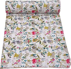 Amazon.com: Marubhumi Indian Handmade Vintage Kantha Paradise Quilt ...