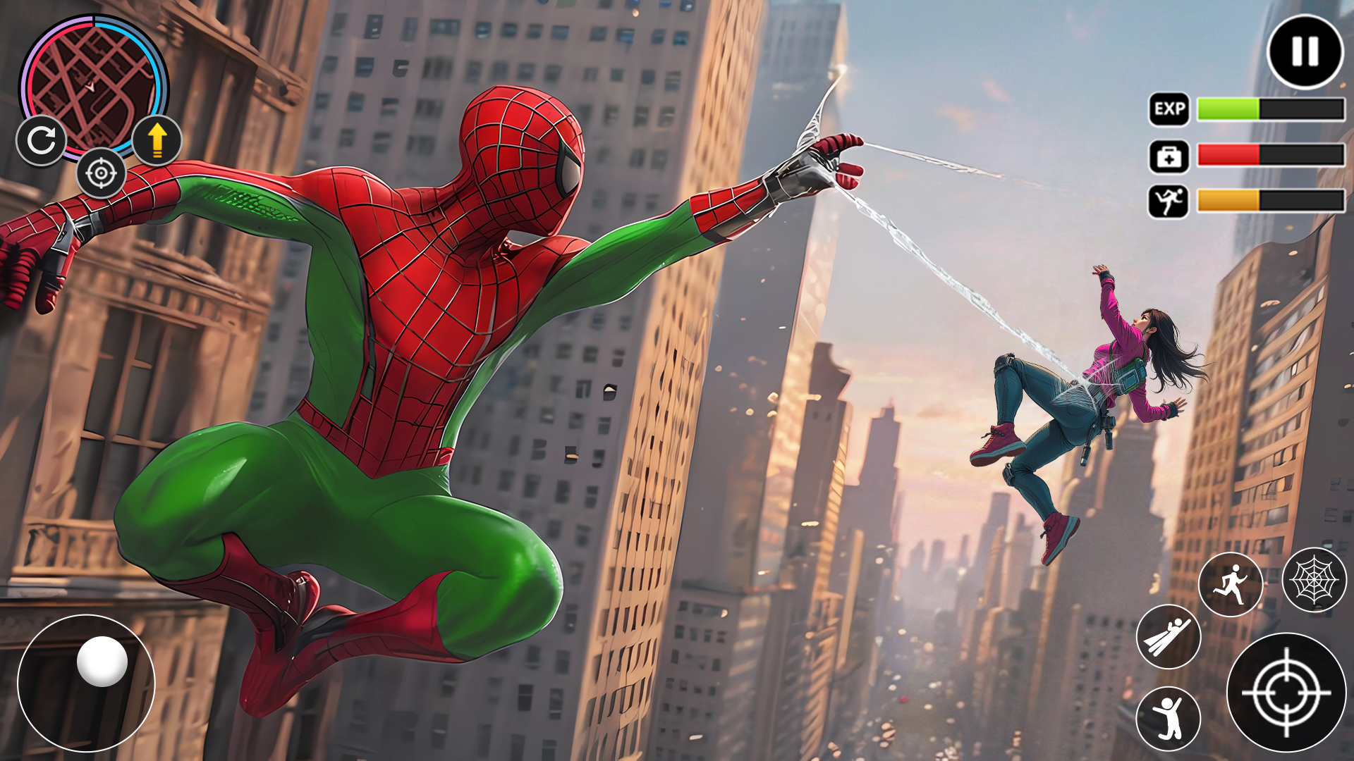 Super Hero Flying Spider Rescue Robot Games: Grand City Shooting Action ...