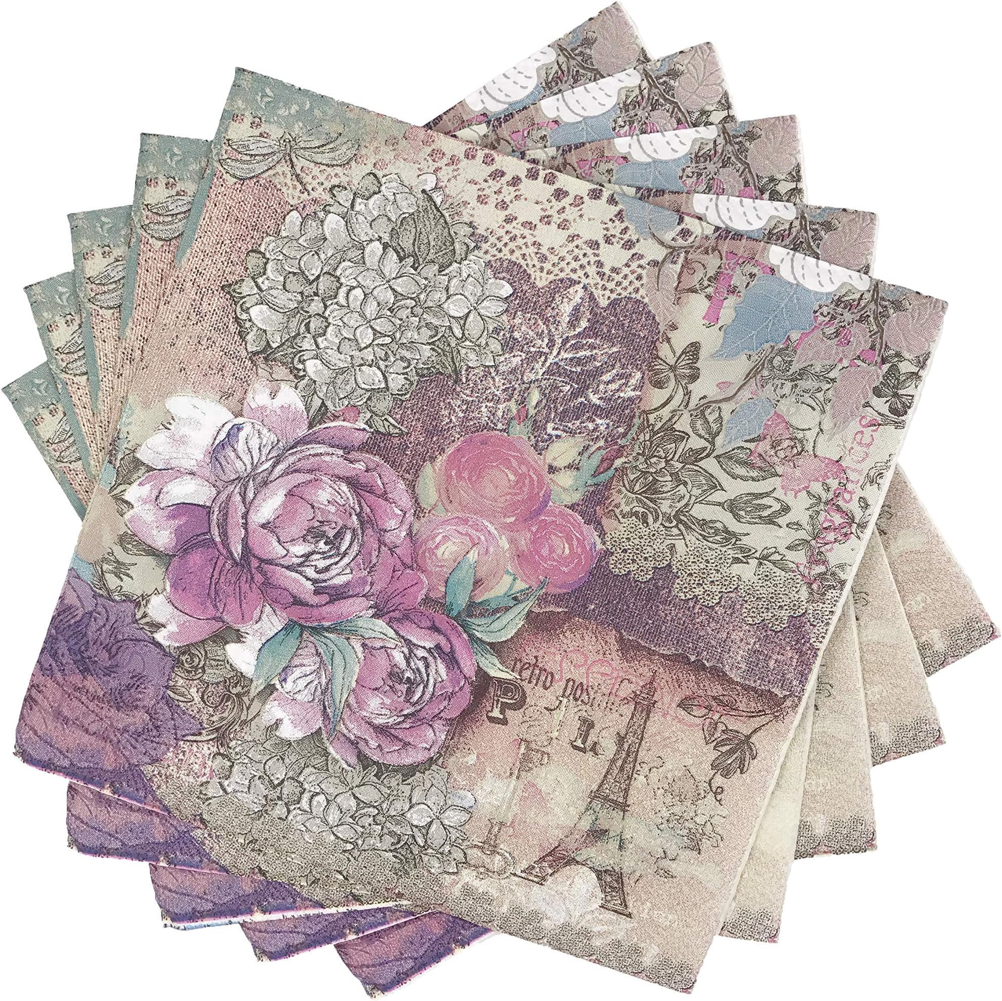 Amazon.com: WallyE Graphic Patterns Decoupage Paper Napkins, French ...