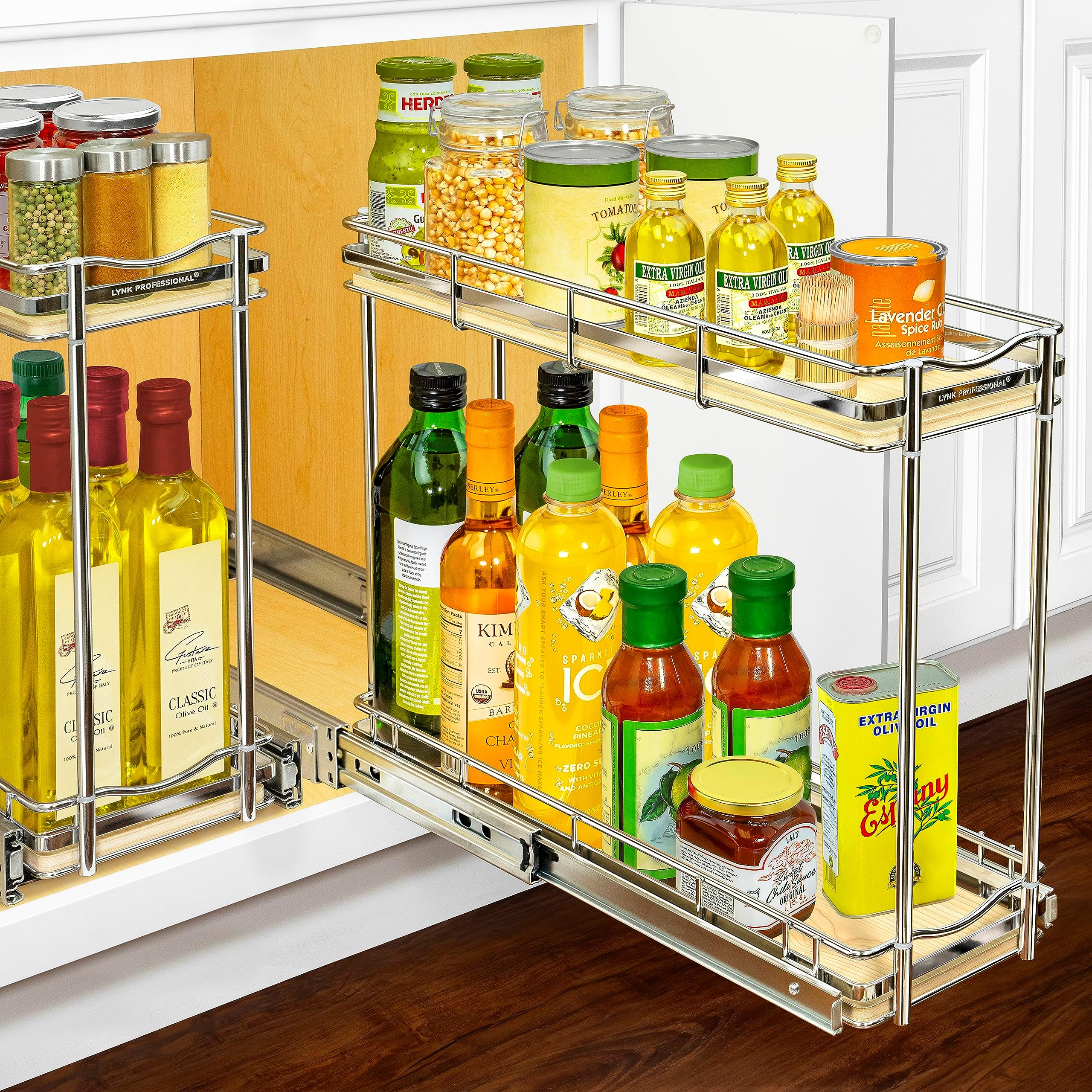 Amazon.com: ROOMTEC Pull Out Spice Rack for Narrow Cabinet (8½" W X 21 ...
