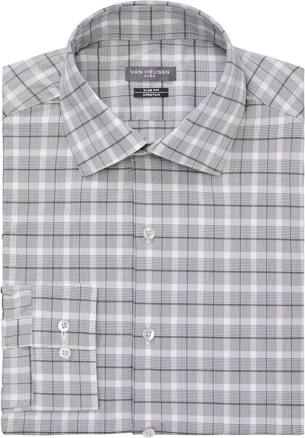Van Heusen Men's Dress Shirt Slim Fit Flex Collar Stretch Check
