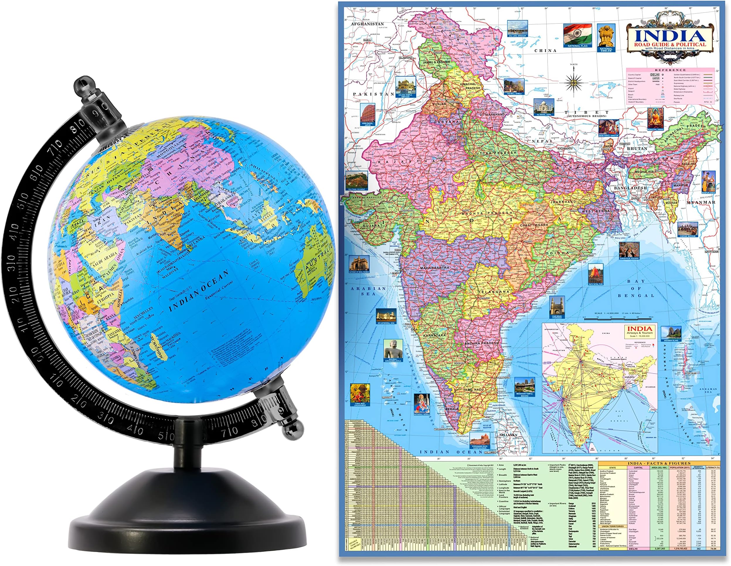 Negi Medium Size Educational and Decorative Globe (17cm) : Amazon.in ...