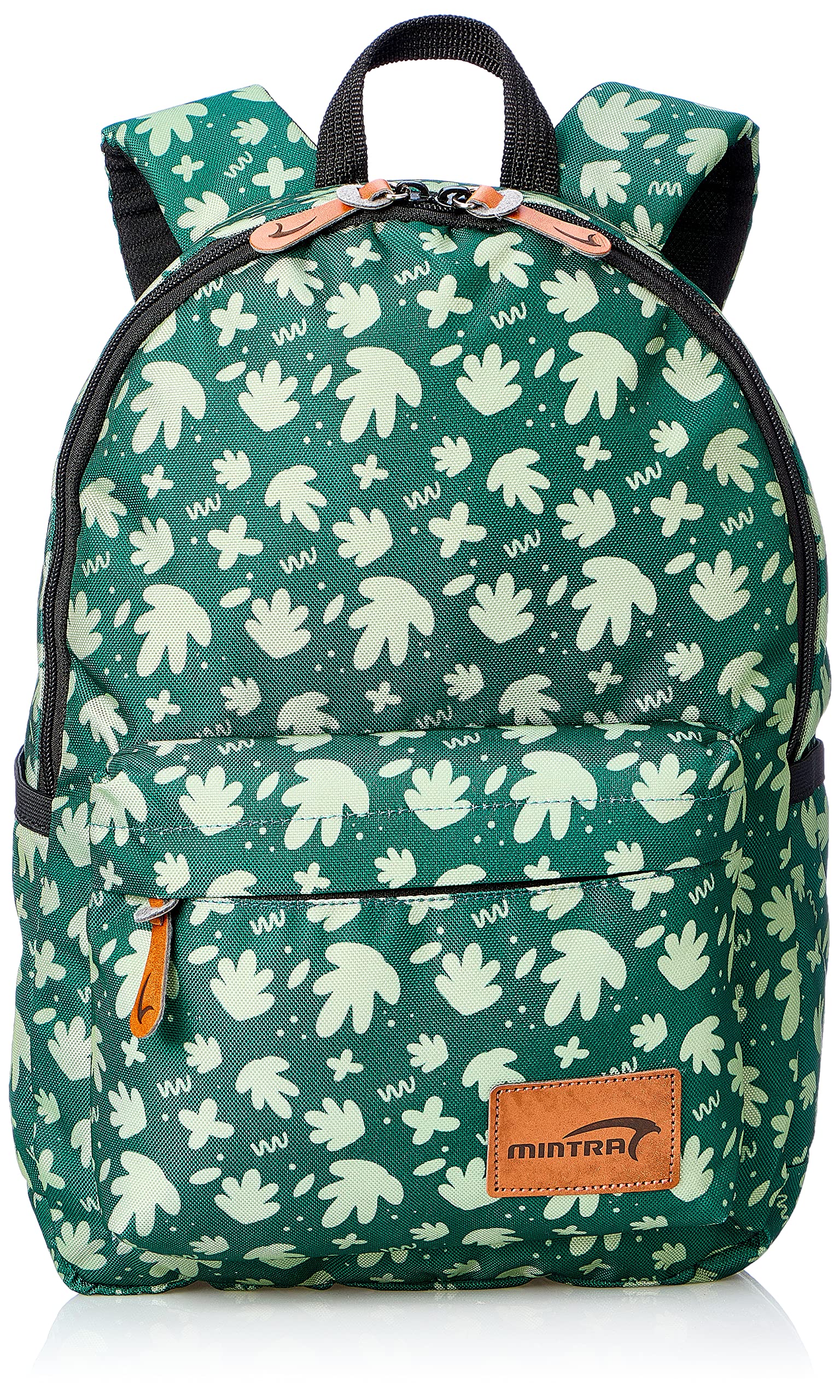 Mintra Unisex Printed School Backpack 2 Pocket, Grey Leaves, 15 L (34 X ...