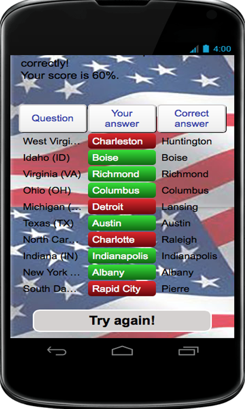 US Capitals Trivia Game - App on Amazon Appstore