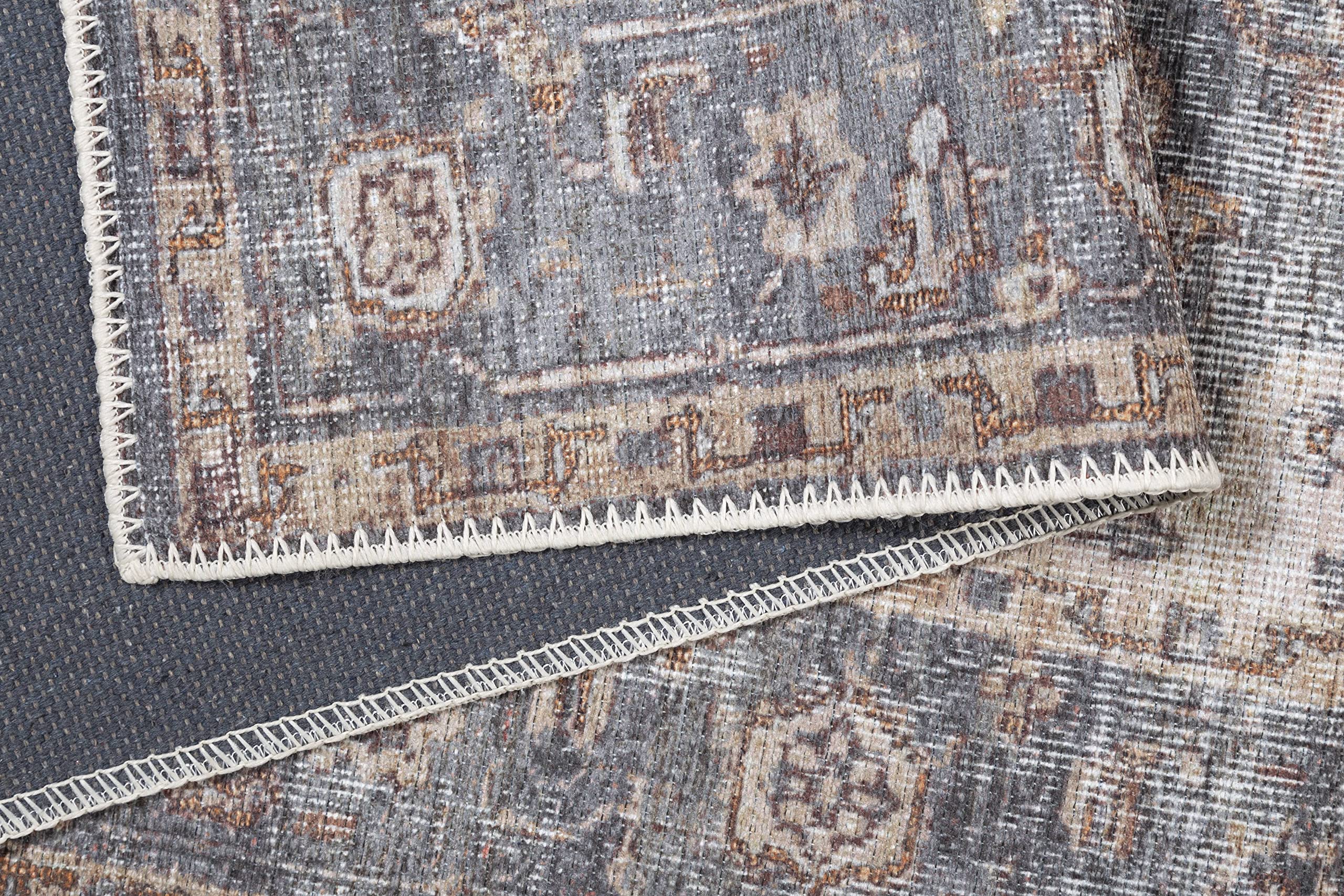 Adiva Rugs Machine Washable Area Rug with Non Slip Backing for Living ...