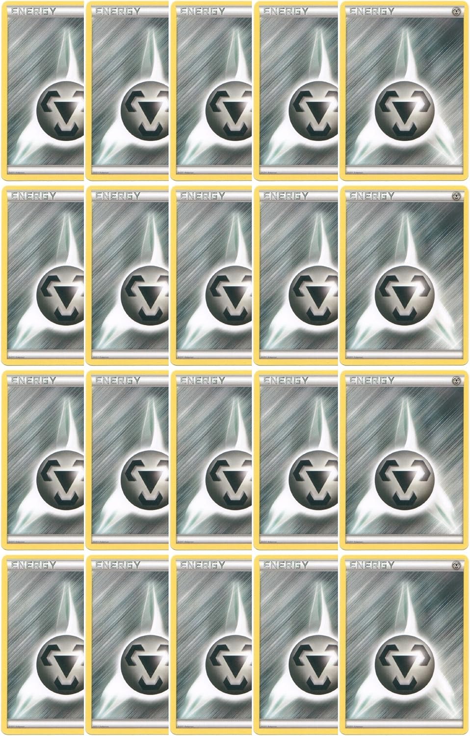 20 Basic Metal Energy Pokemon Cards (XY/Black and White Series Design ...