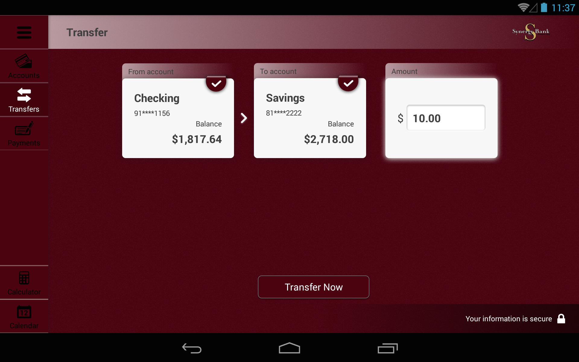 Synergy Bank - App on Amazon Appstore