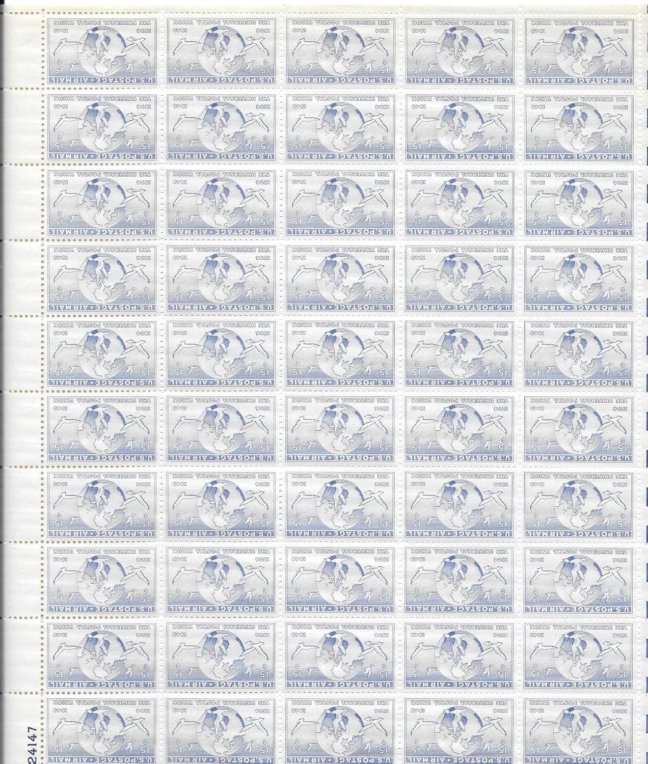 Amazon.com: The Universal Postal Union Sheet of Fifty 15 Cent Airmail ...