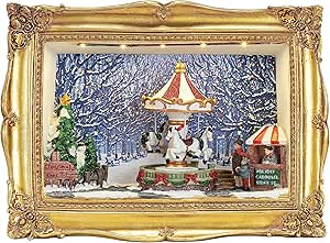 Amazon.com: Mr. Christmas 90th Anniversary Gold Resin Frame Shadow Box ...