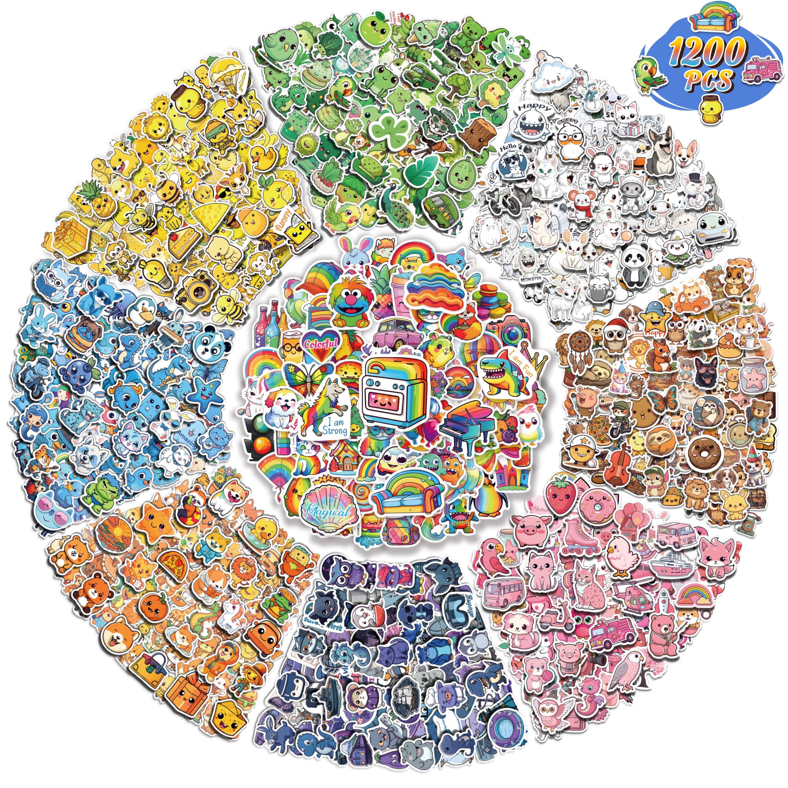 Amazon.com: 1200PCS Water Bottle Animal Stickers for Kids Classroom ...