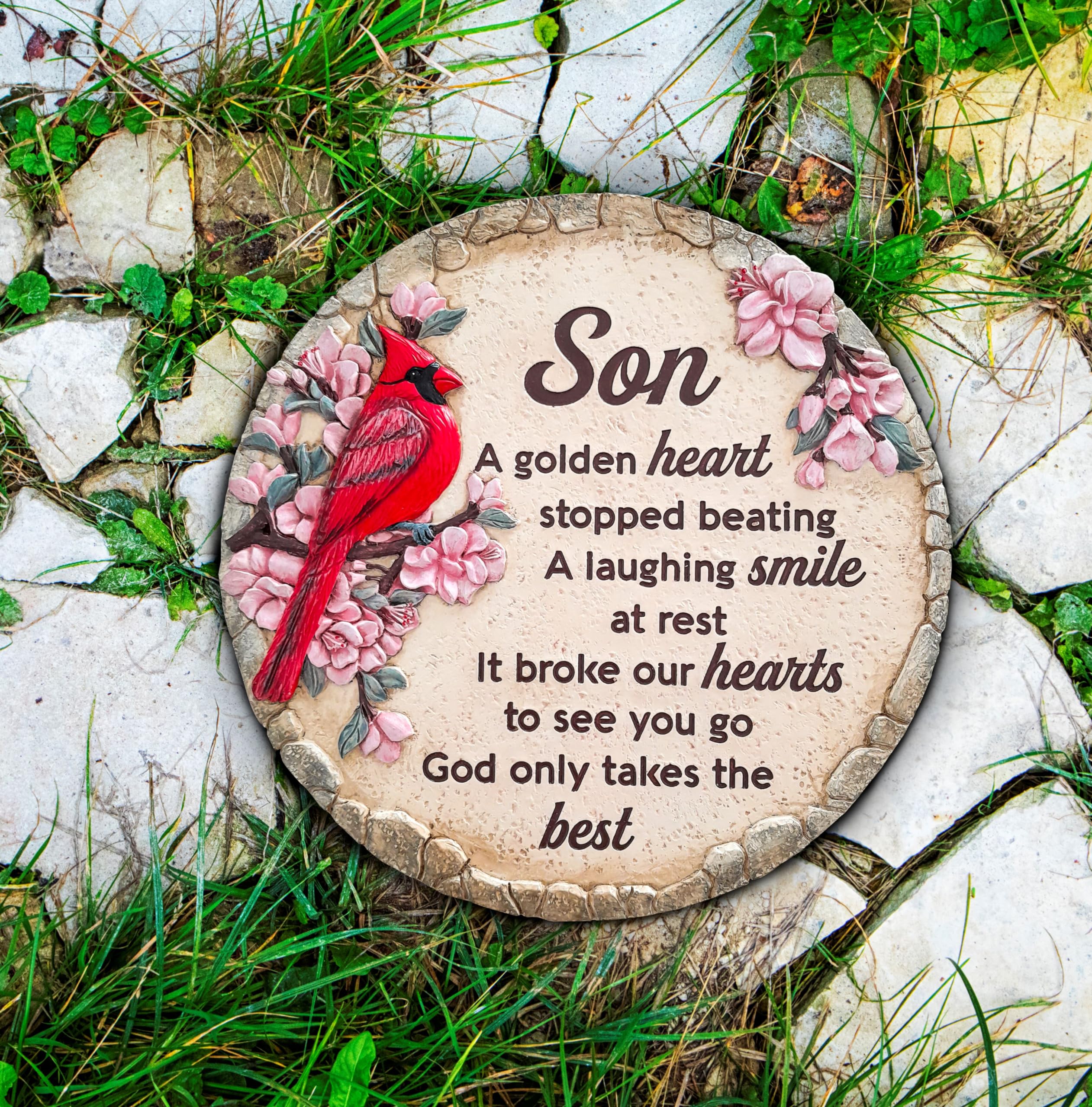 For Son Memorial Stepping Stones Hand Painted MEMORIAL Stepping Stone