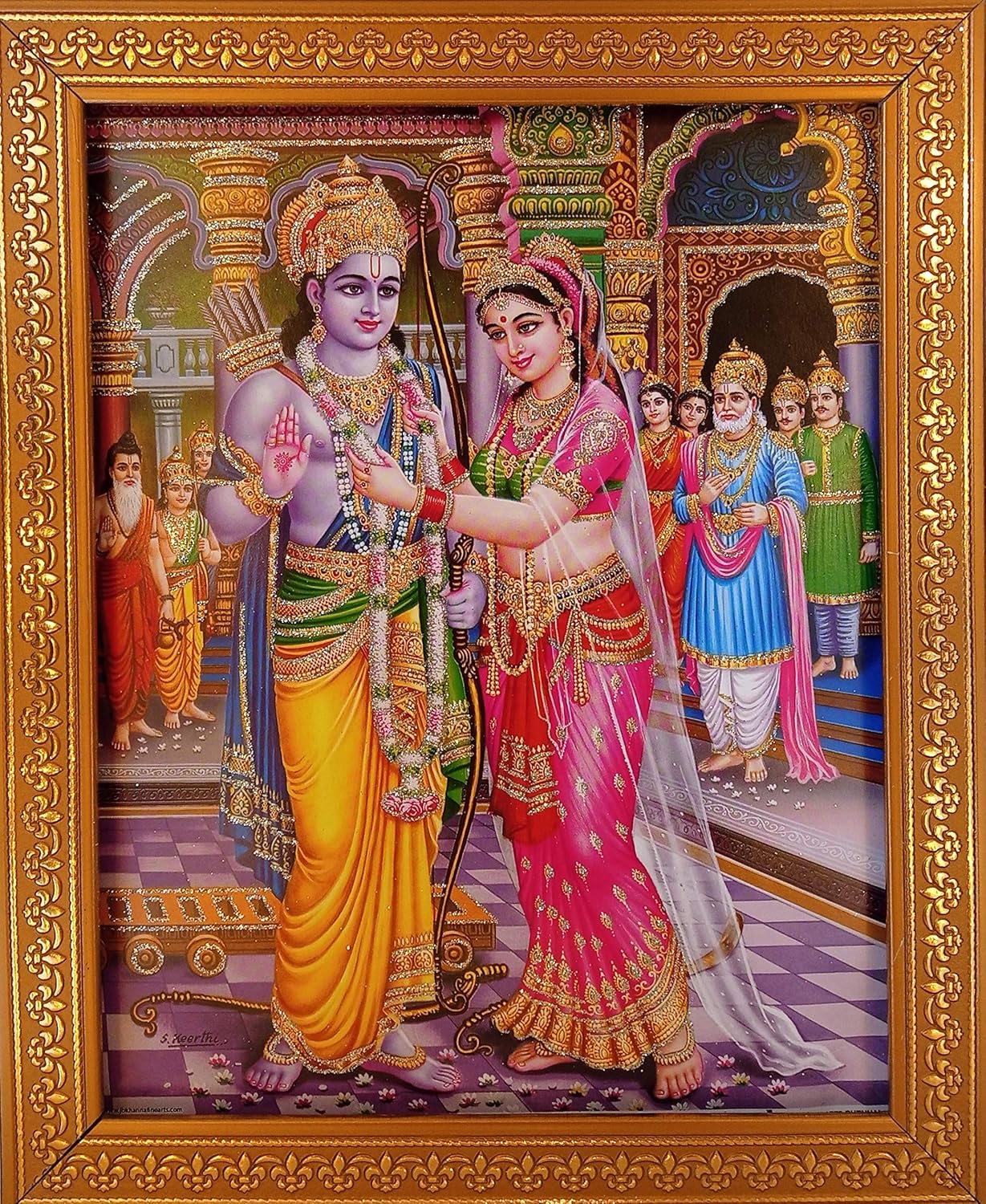Buy Shree Handicraft Lord Ram Sita Vivah Photo Frame Online at Low ...