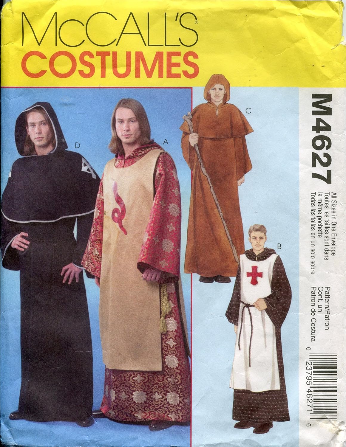 Amazon.com: McCall's Costumes Pattern M4627 Men's Costumes, S-XL : Arts ...