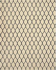 Amazon.com: EORC Hand Tufted Wool Chain-Link Rug, 4' x 6', Ivory : Home ...