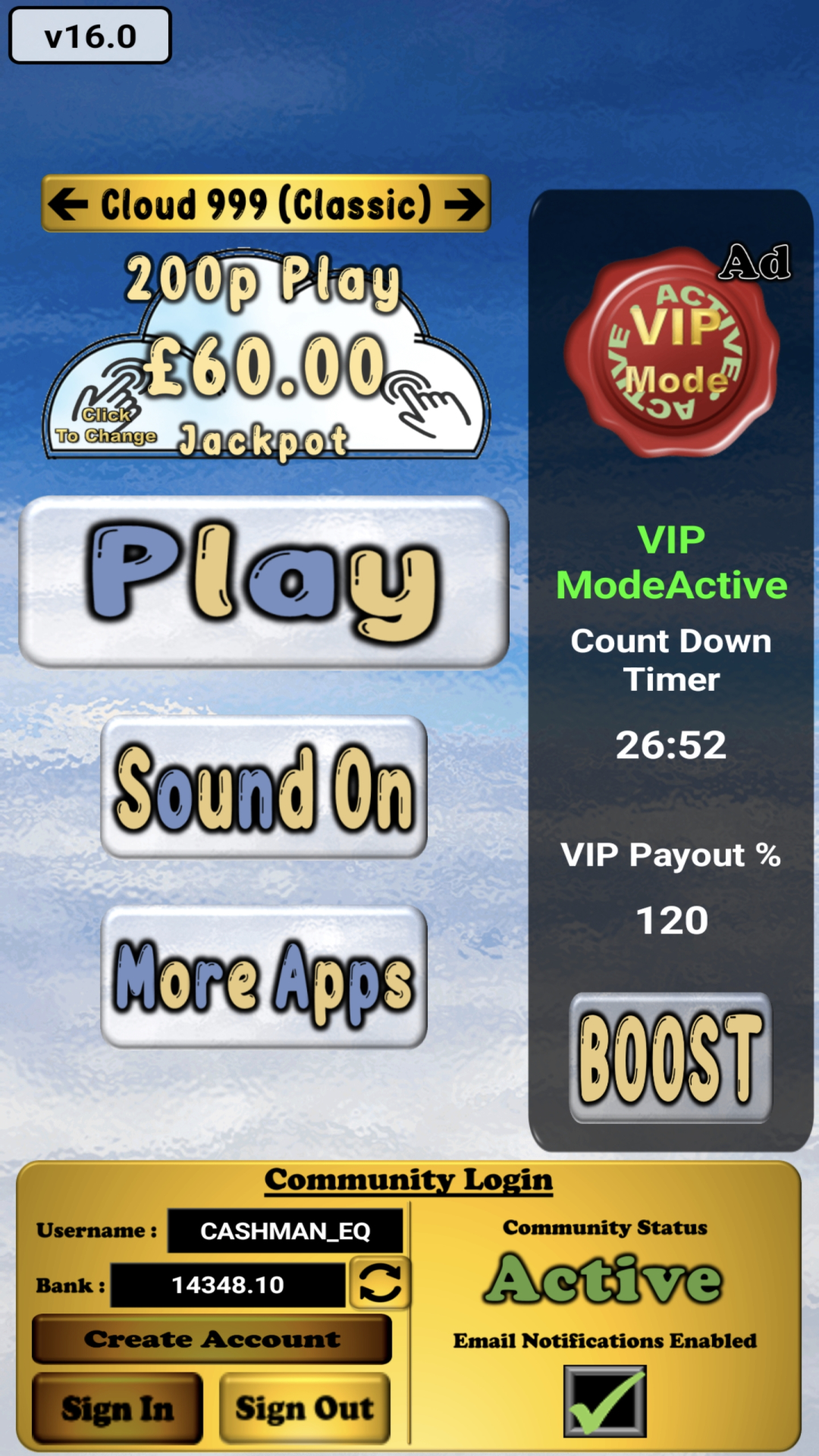 Cloud 999 UK Community Slot (Multi Stake) - App on Amazon Appstore
