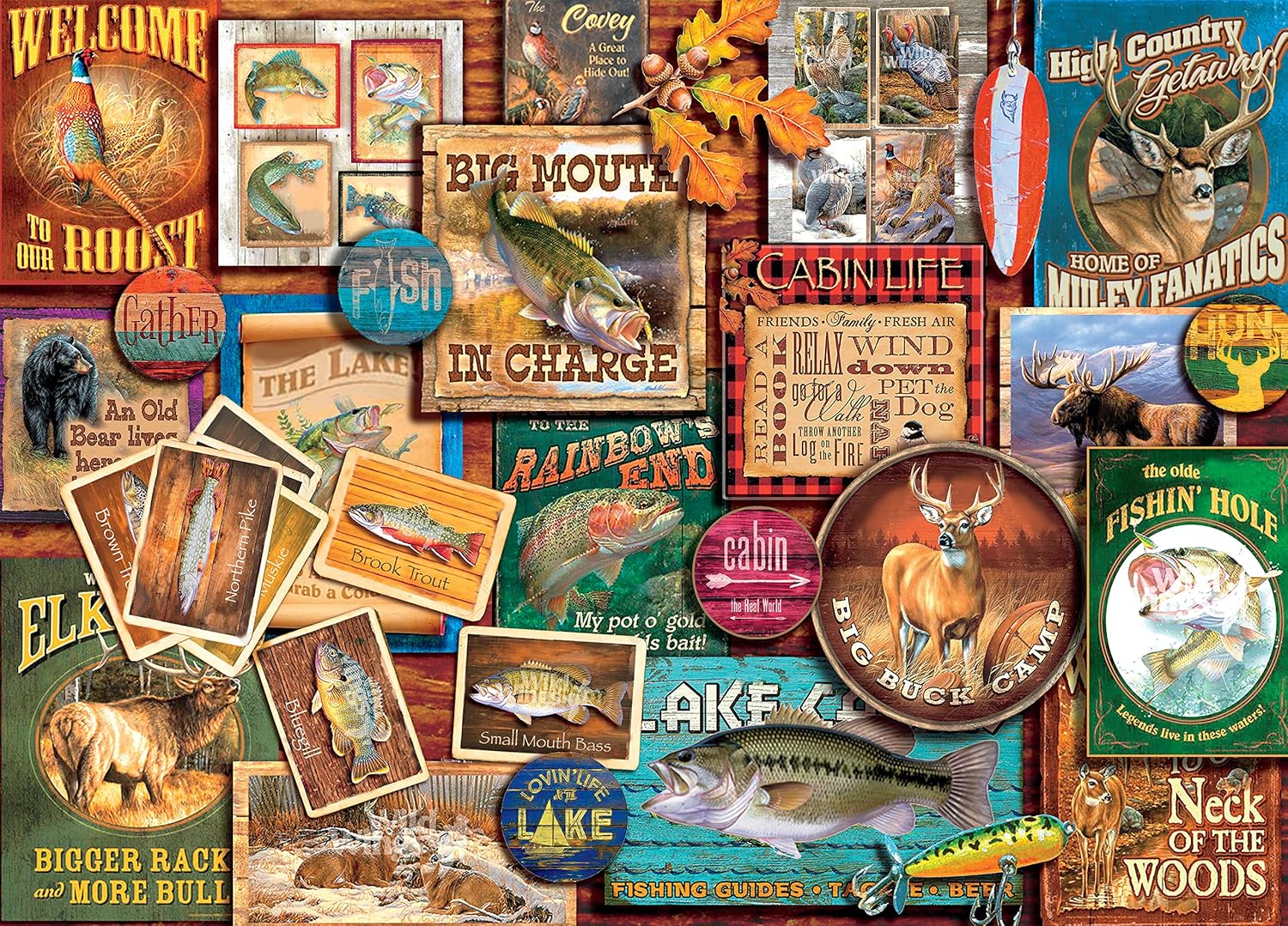 Amazon.com: Ceaco - Rustic Lodge - Hunting and Fishing - 1000 Piece ...