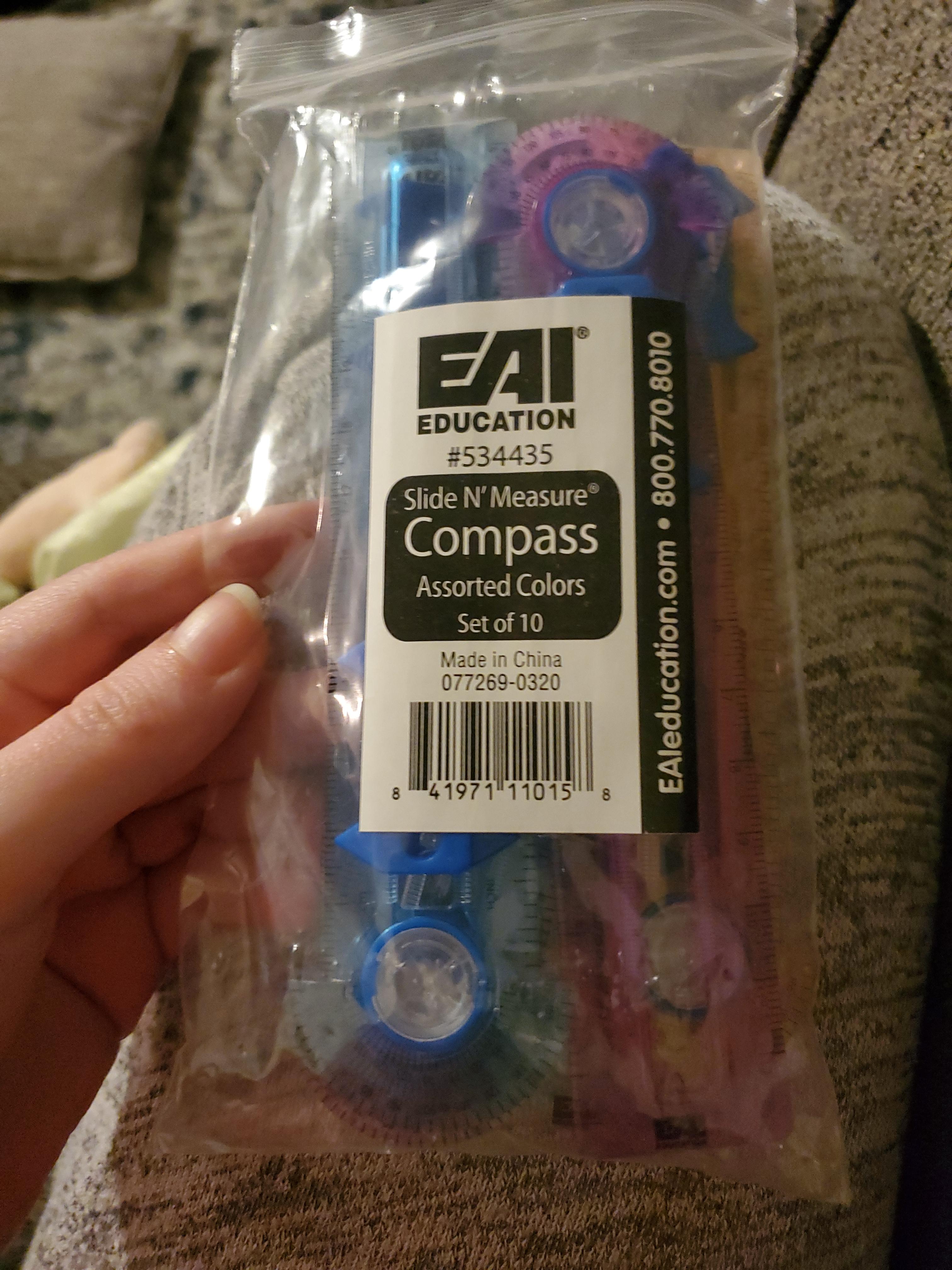 Amazon.com : EAI Education Slide N' Measure Compass: Assorted Colors ...