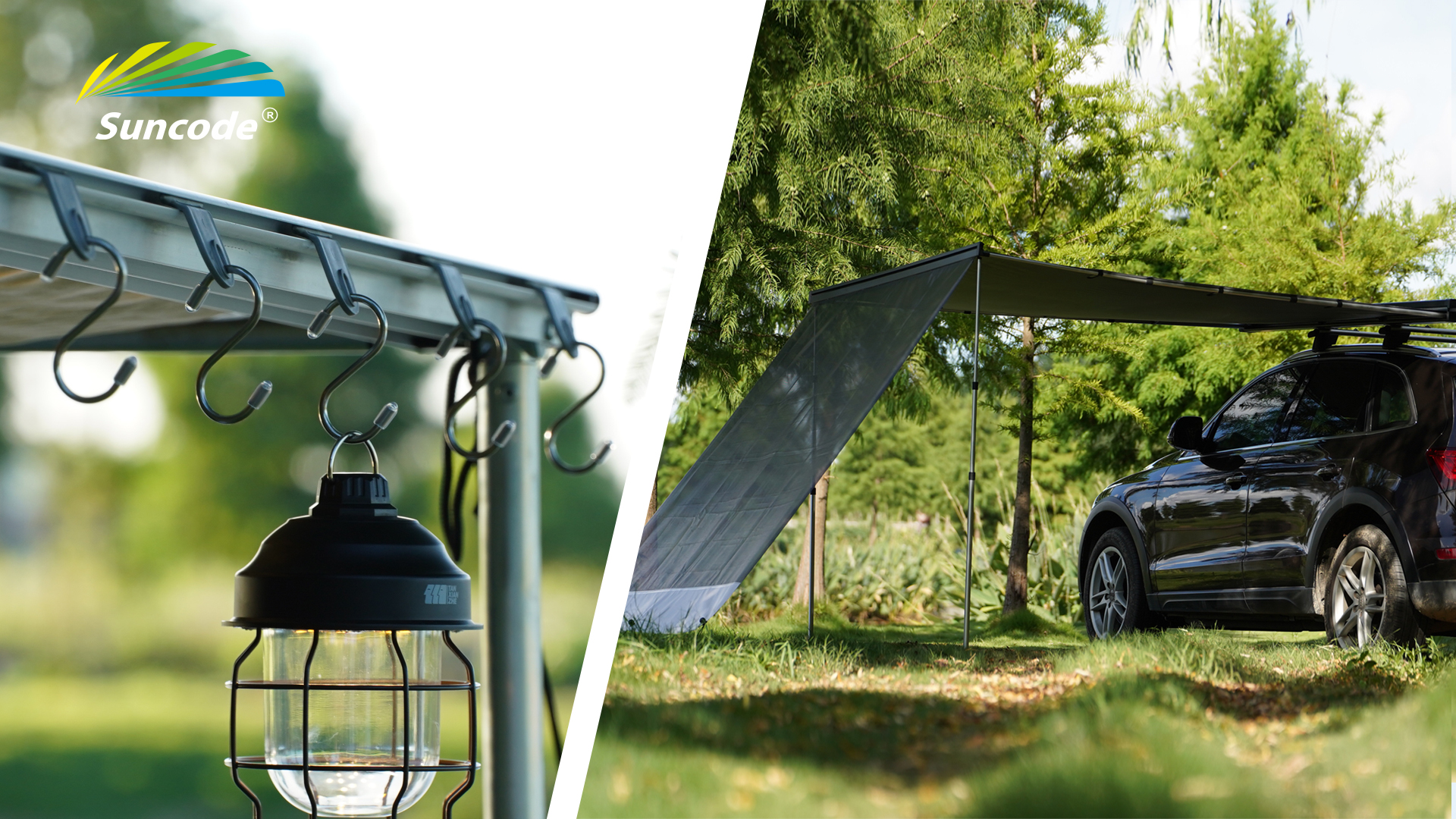 Watch Suncode 4x4 Vehicle Awning support S hook&sunblock on Amazon Live