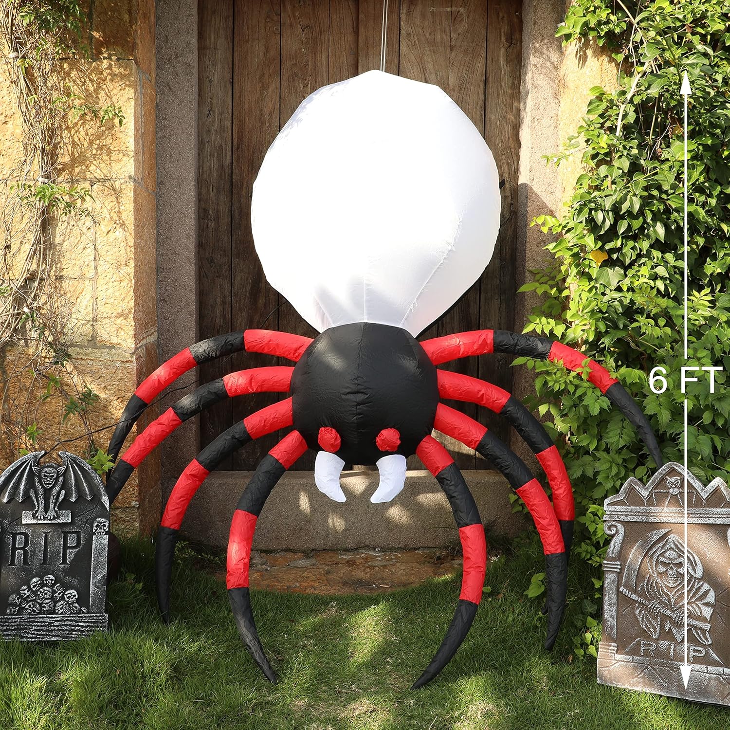 Buy ATDAWN 6FT Halloween Inflatable Spider with Magic Light, Blow Up ...