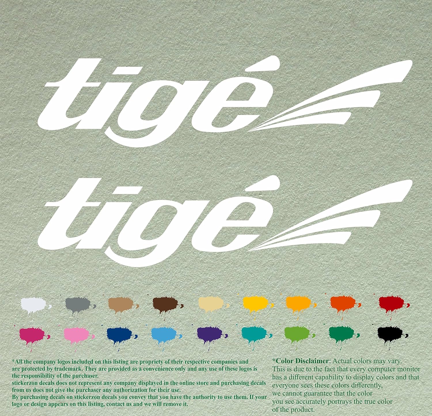Amazon.com - Pair of Tige Boats Compatible Replacement Decals Vinyl ...