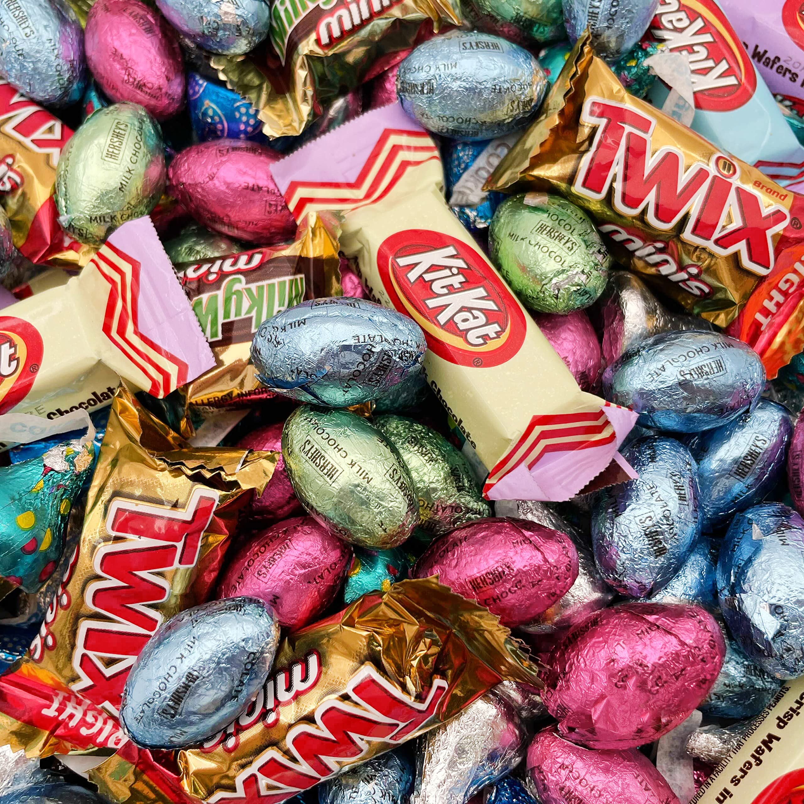 Easter Chocolate Candy Assortment HERSHEY'S KISSES, Eggs, KITKAT Bars, TWIX Minis, MilkyWay ...