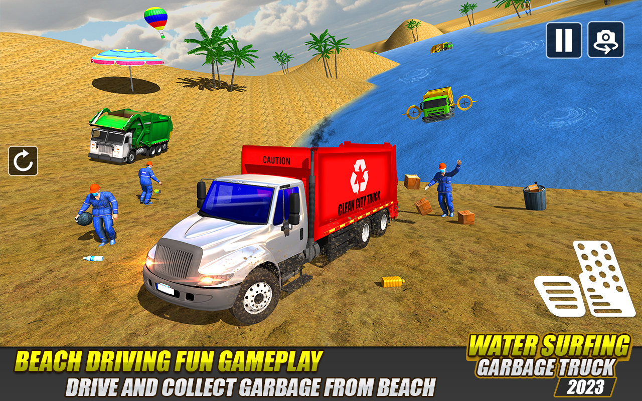 Ocean Water Garbage Truck Simulator: Trash Cleaner From The Beach ...