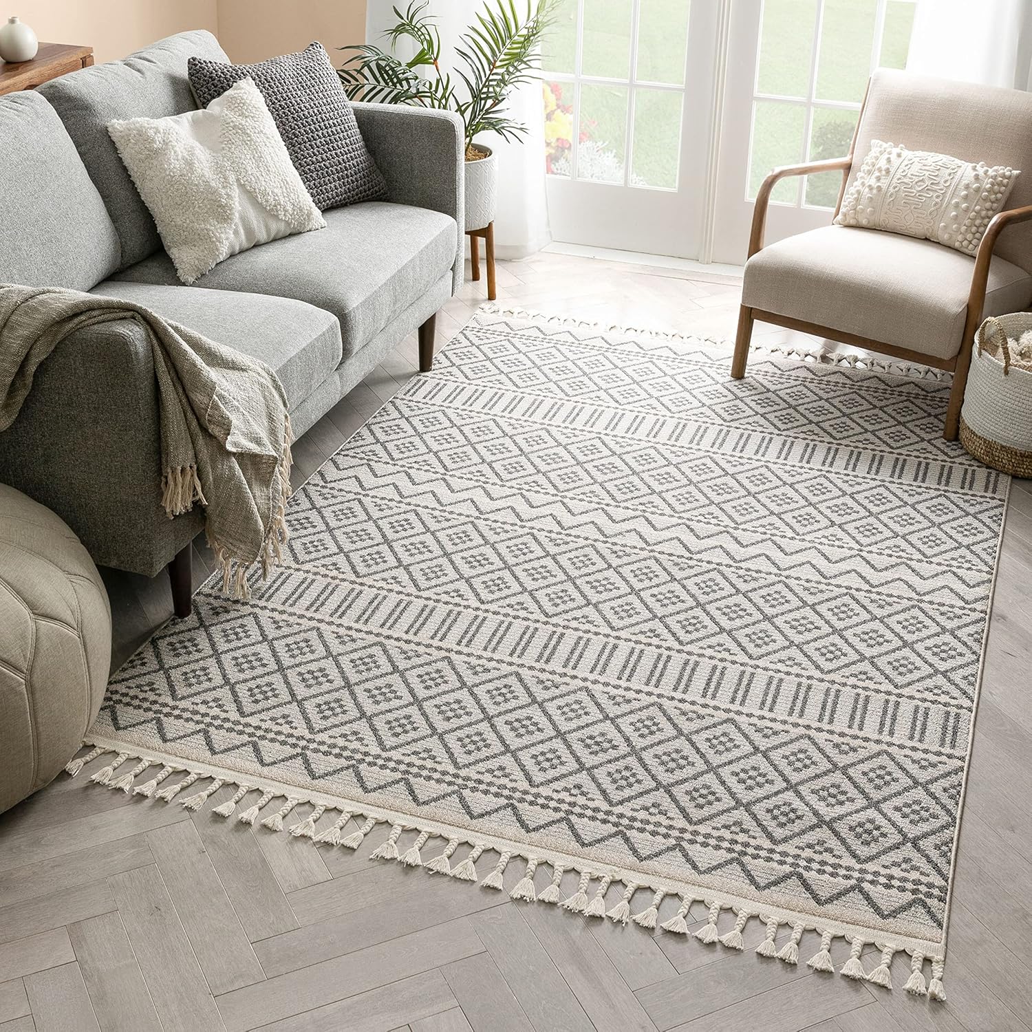 Amazon.com: Well Woven Ventova Grey Tribal Geometric 8x10 (7'10" x 10'6 ...
