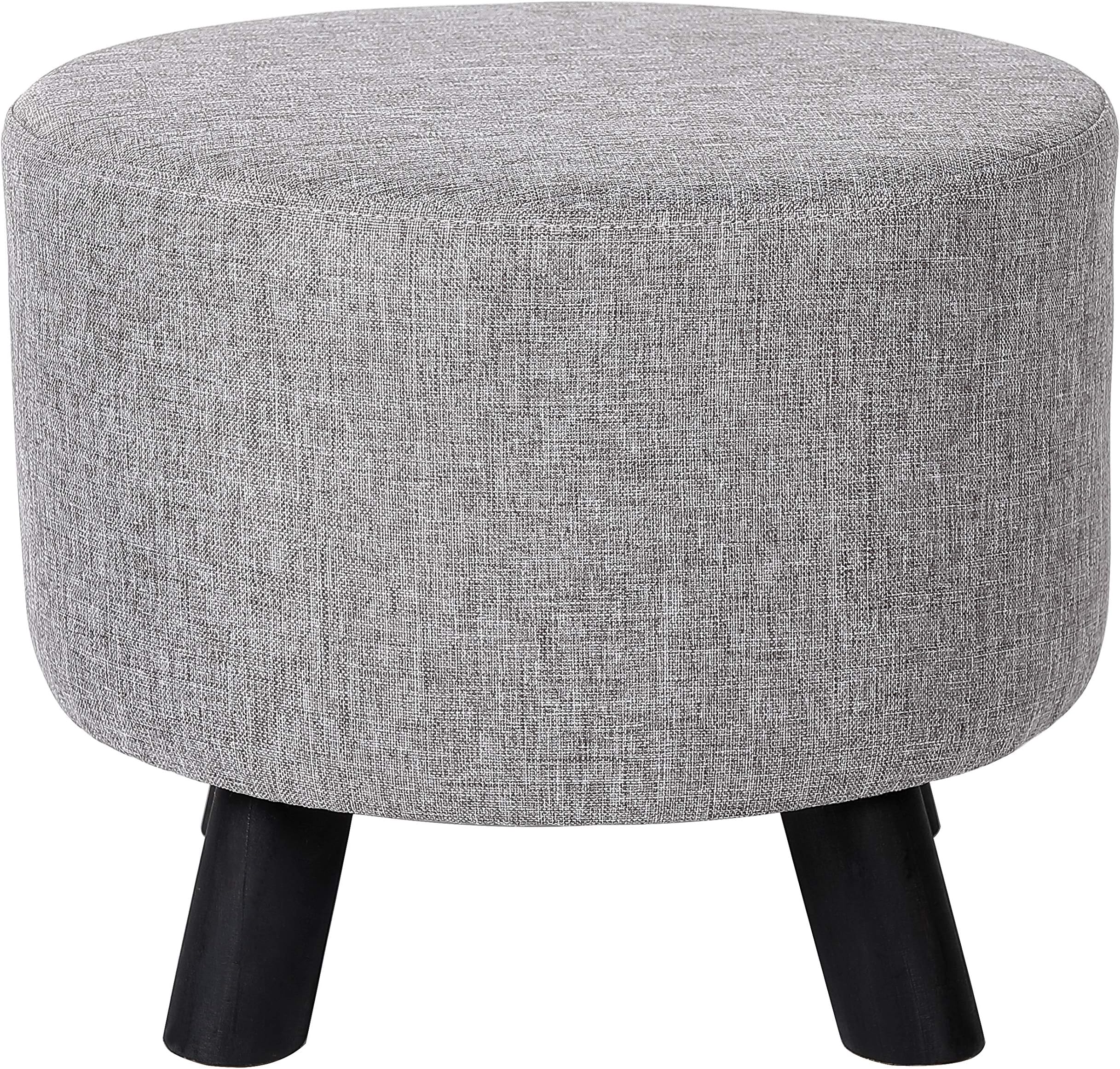 Amazon.com: BIRDROCK HOME Grey Linen Foot Stool Ottoman – Soft Compact ...