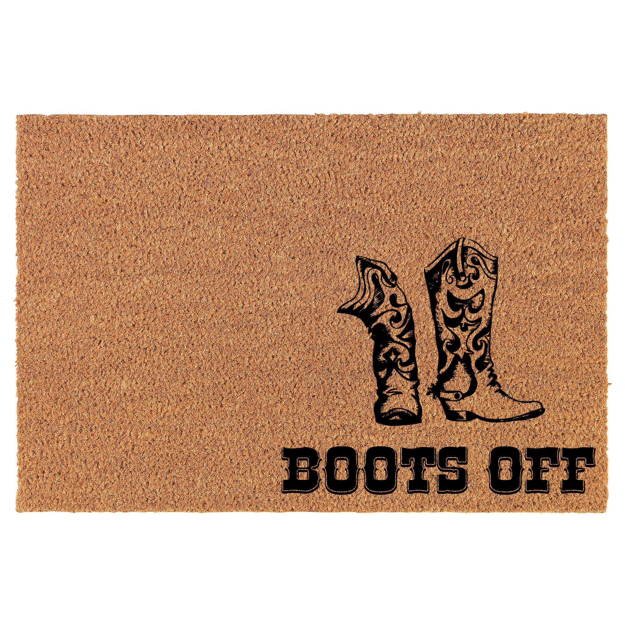 Amazon.com: Welcome Doormat Coco Coir Door Mat Gift Boots Off Corner ...