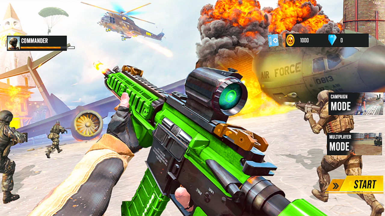 Army Combat Commando Fury Warfront Assault Gunfire FPS Shooting ...