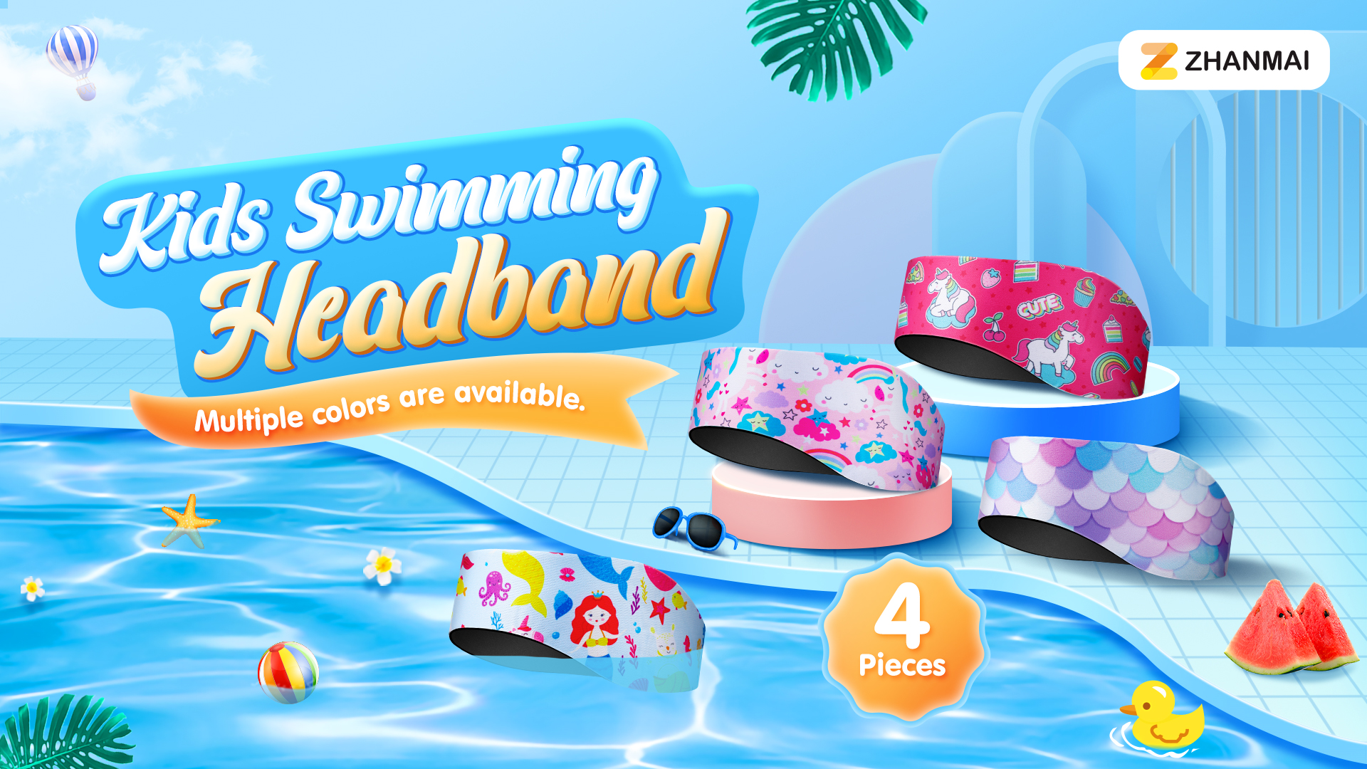 Watch Swimmer's Headband Waterproof Water Headband Ears Band Ki on ...
