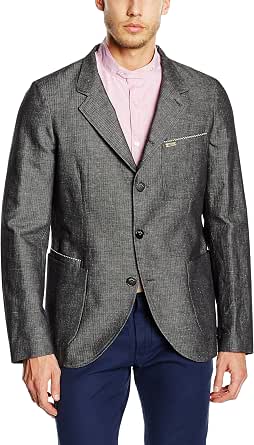 Luis Trenker Herren SANDRONE Mini-Fischgrat Anzugjacke, Schwarz ...