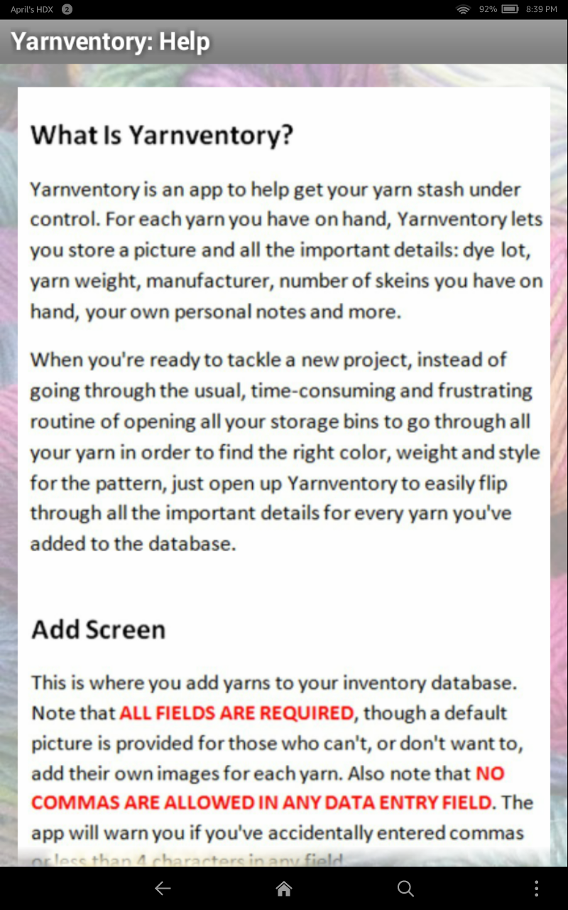 Yarnventory - App on Amazon Appstore