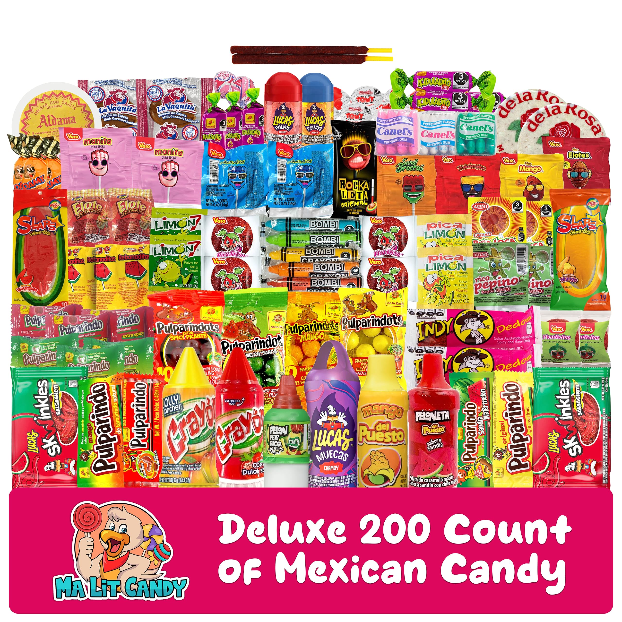 Buy 5 Pounds, 200 Count Most Popular Mexican Candy Variety Pack; Bulk ...