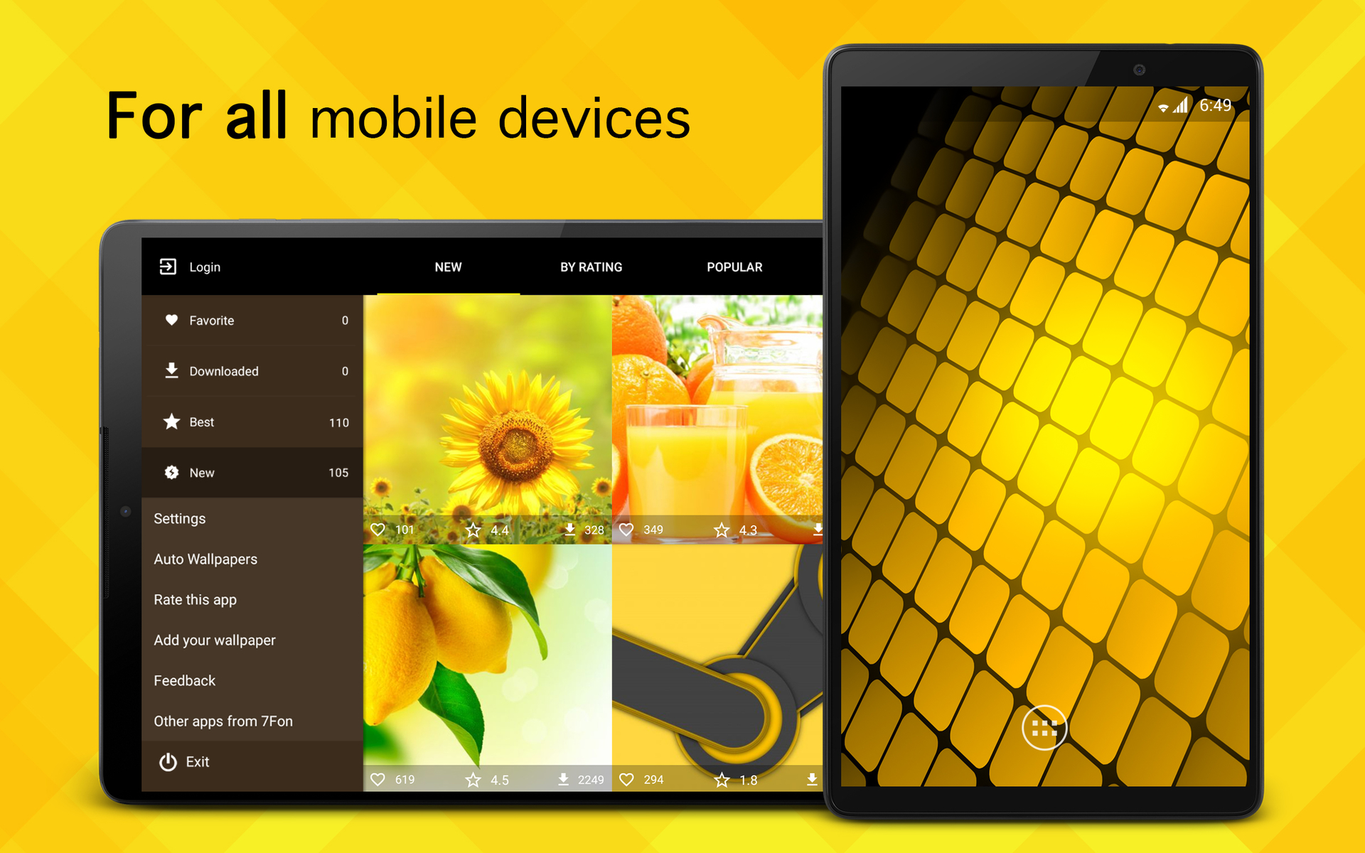 Yellow Wallpapers and Backgrounds apps 4K - App on Amazon Appstore