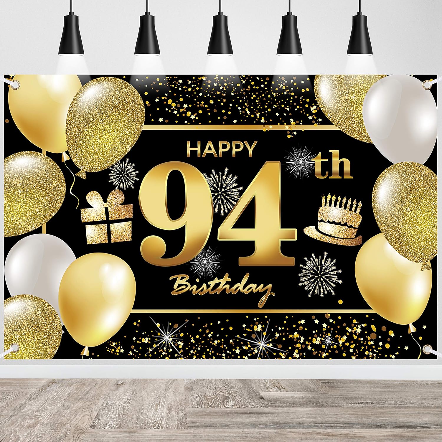 Amazon.com: 94th Happy Birthday Banner - Decorations for Men - Party ...