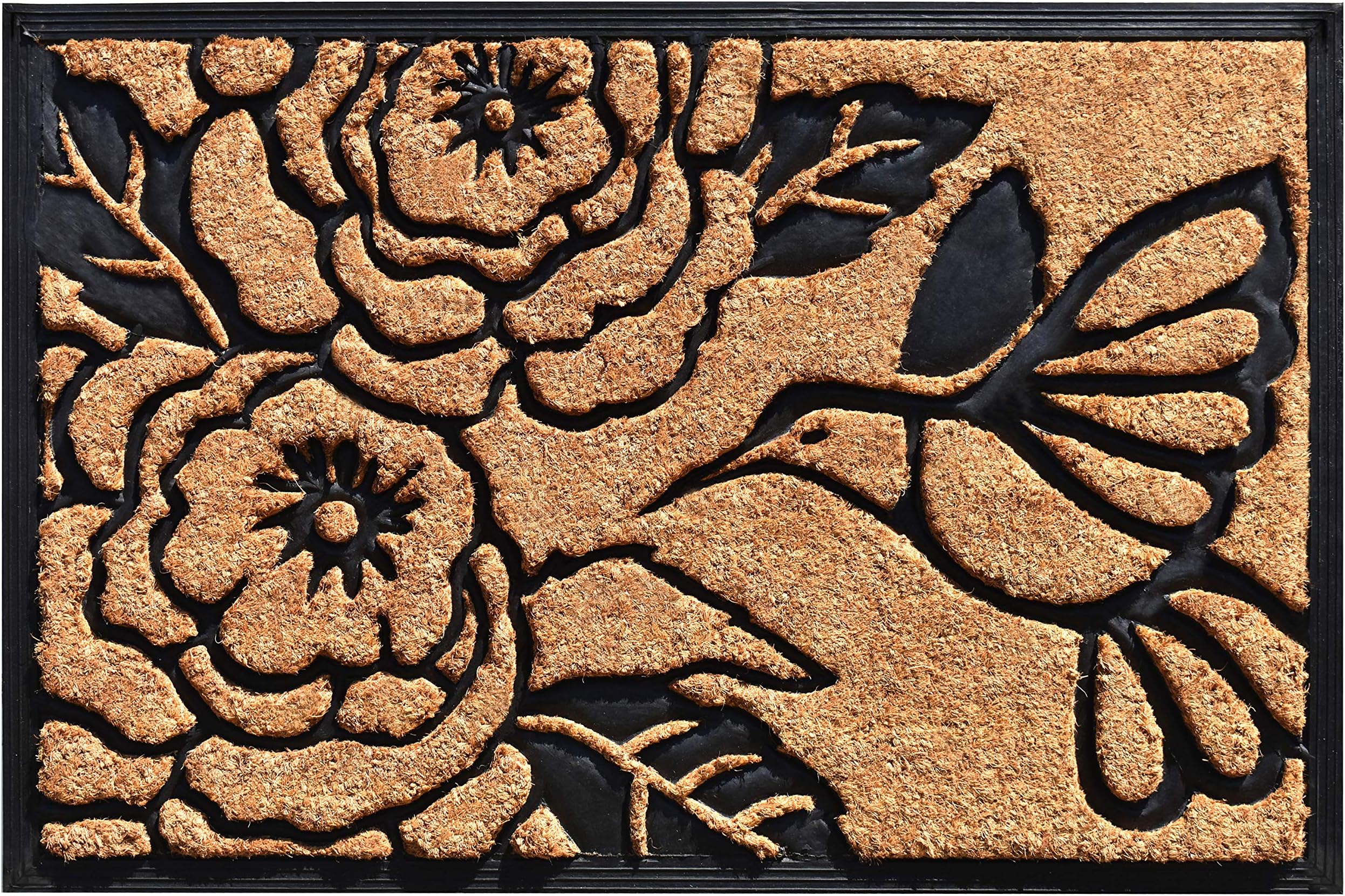 Amazon.com: Funny Coir Doormat Beautiful Print with Palm Tree Leaves ...