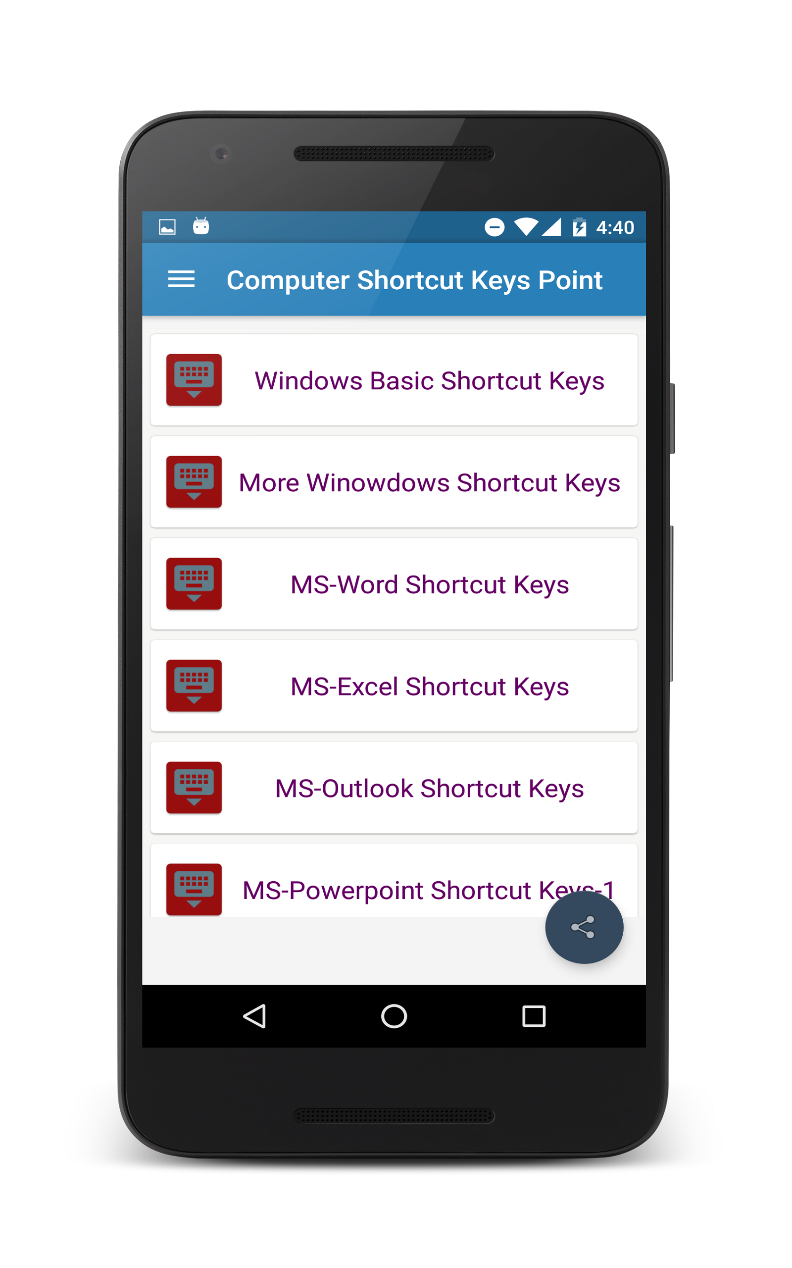 Computer shortcut keys 100+ - App on Amazon Appstore